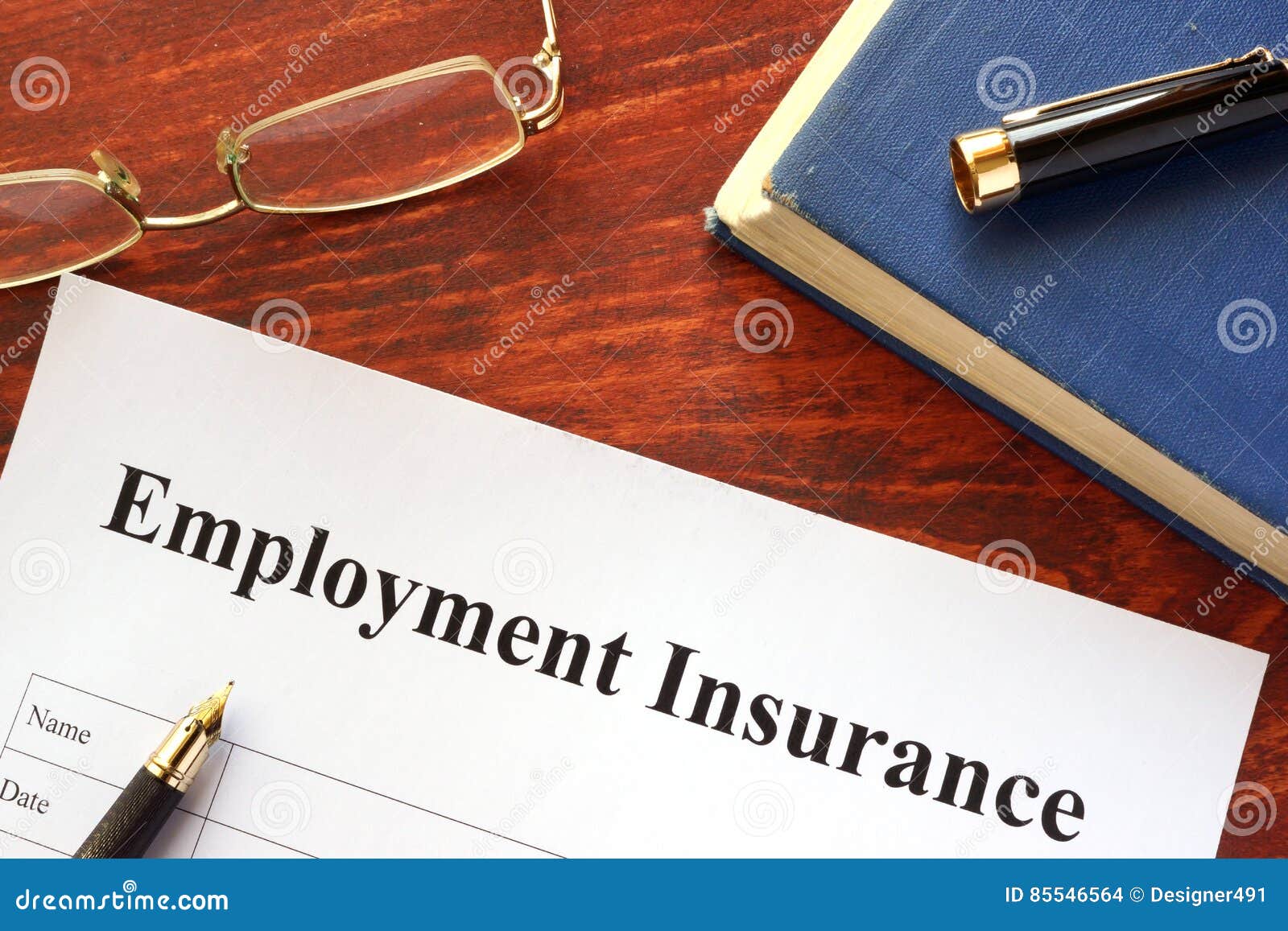 Employment Insurance form. stock photo. Image of claim - 85546564