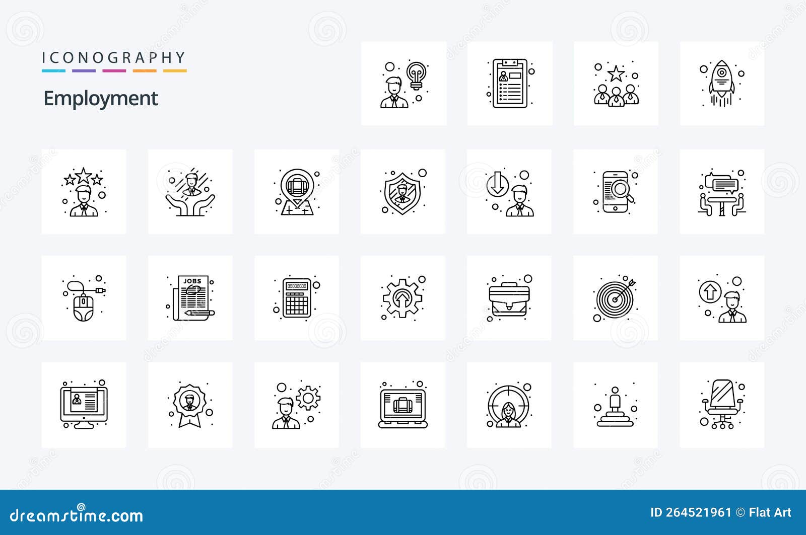 25 Employment Line Icon Pack Stock Vector - Illustration of rating ...