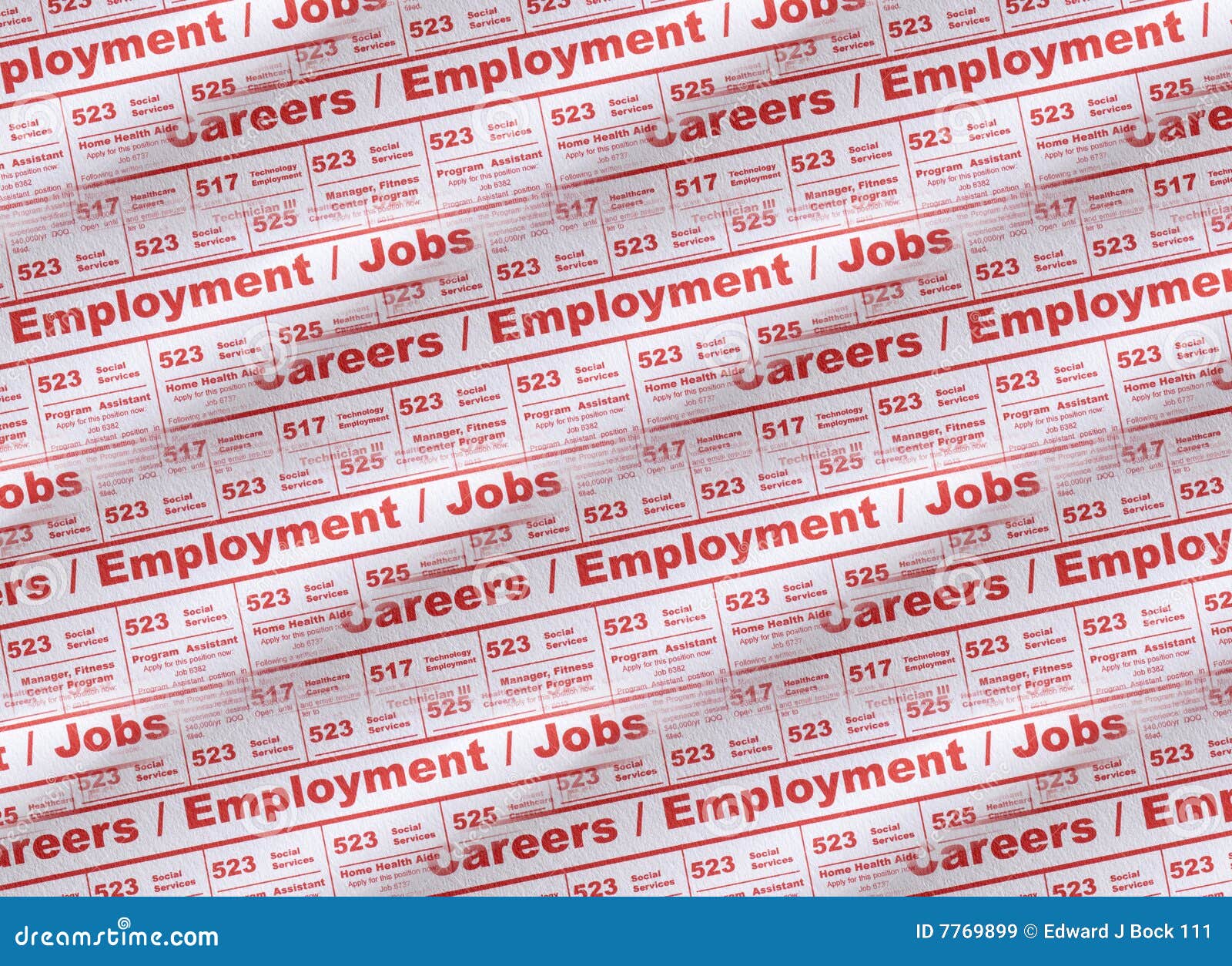 Employment Newspaper Ad stock image. Image of recruitment - 7769899