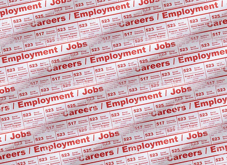 Employment Newspaper Ad stock image. Image of recruitment - 7769899