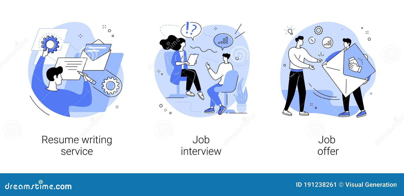 Employment Process Isolated Concept Vector Illustration Set ...