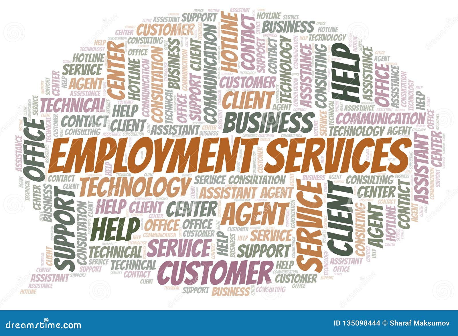 Employment Services Word Cloud Stock Illustration - Illustration of ...