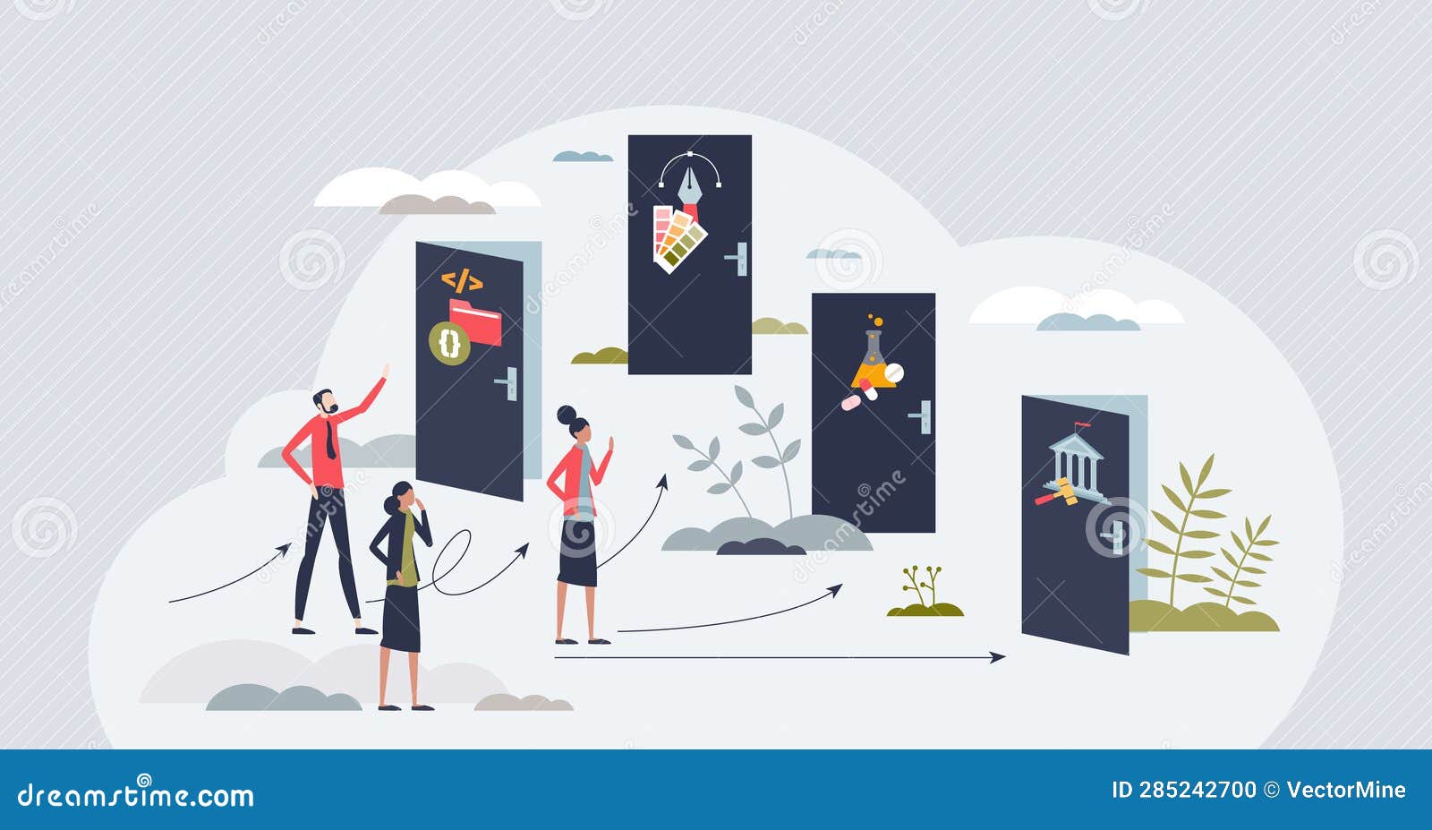 Possibility Doors Circle Future Potential Opportunity Stock Image ...