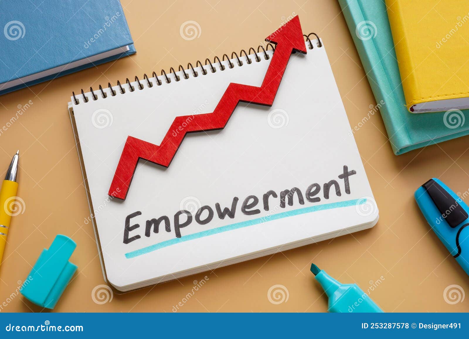 Empoderamento De Palavras Manuscritas E Seta Ascendente No Bloco De ...