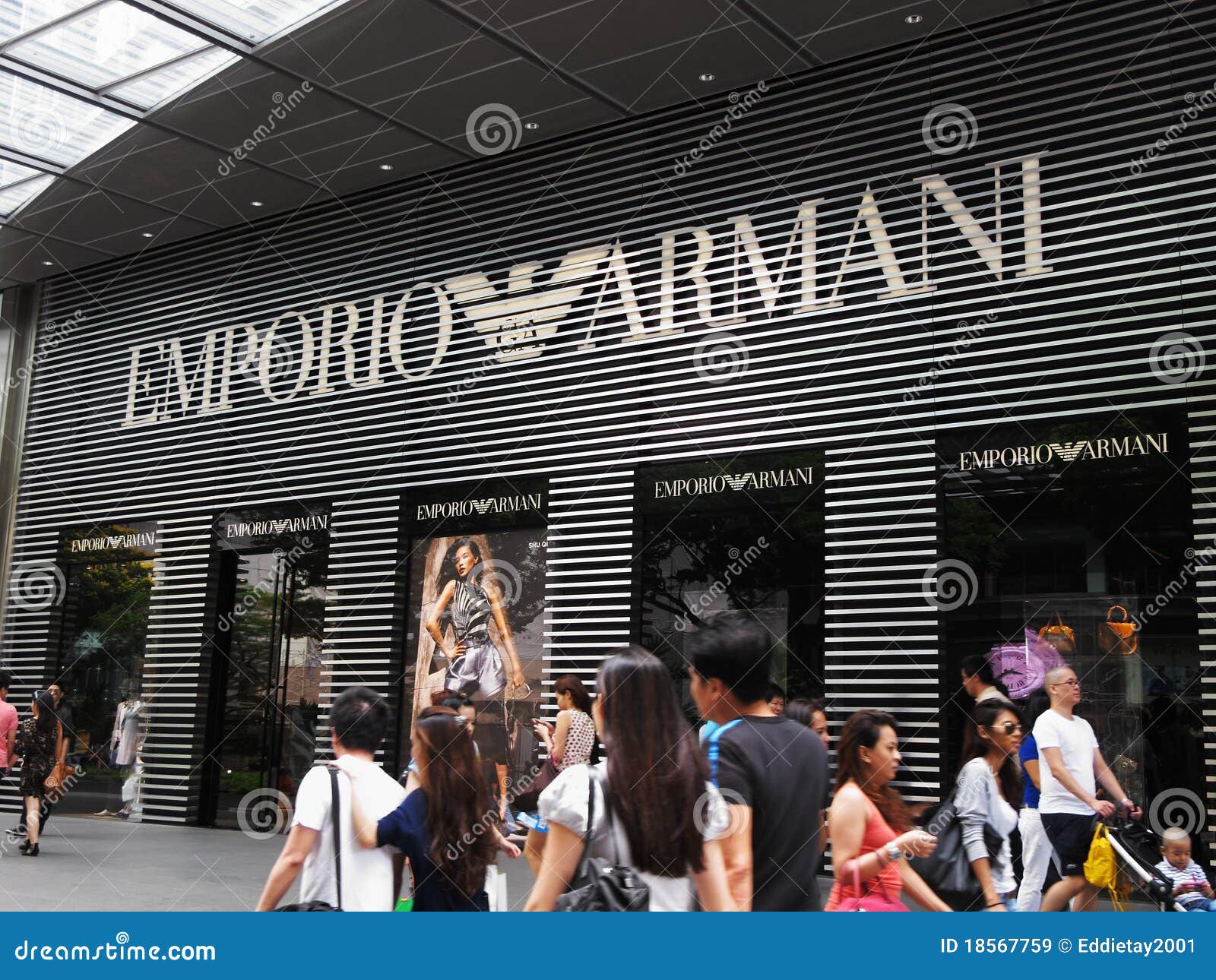 Emporio Armani display editorial stock image. Image of atria - 18567759