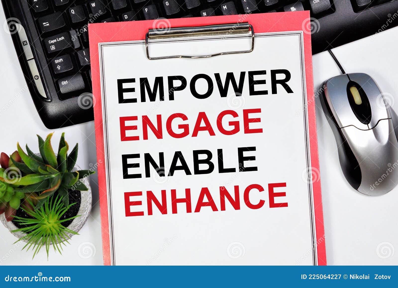 Empower Engage Enable Enhanced. the Label in the Planning Folder Stock ...