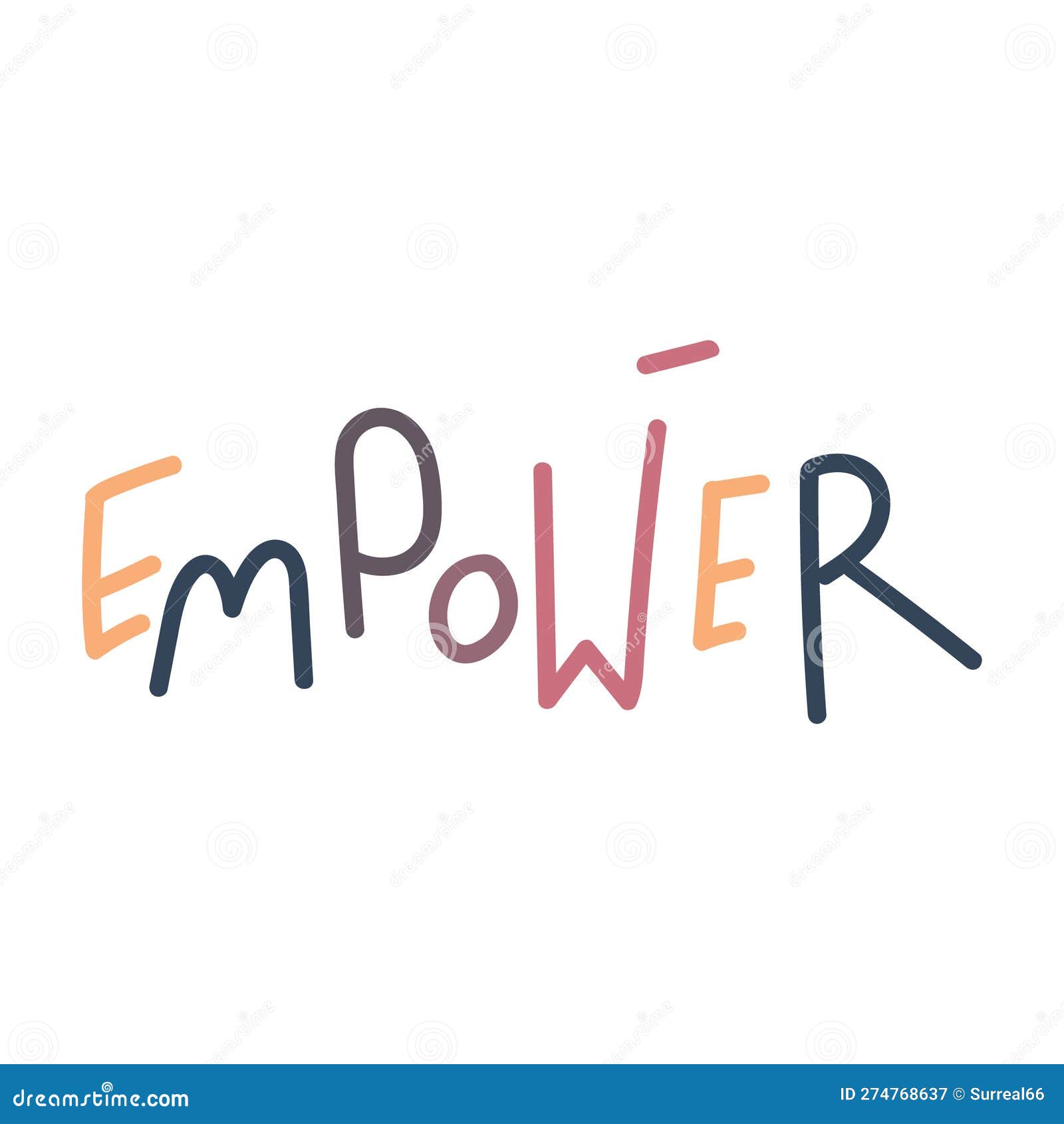Empower Hand Drawn Vector Lettering Quote Stock Vector - Illustration ...