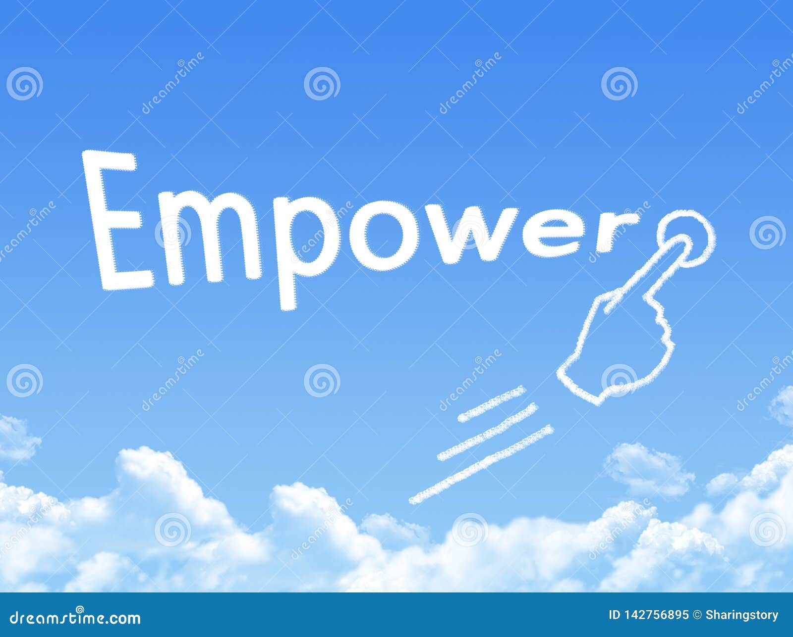 Empower Message Cloud Shape Stock Illustration - Illustration of finger ...