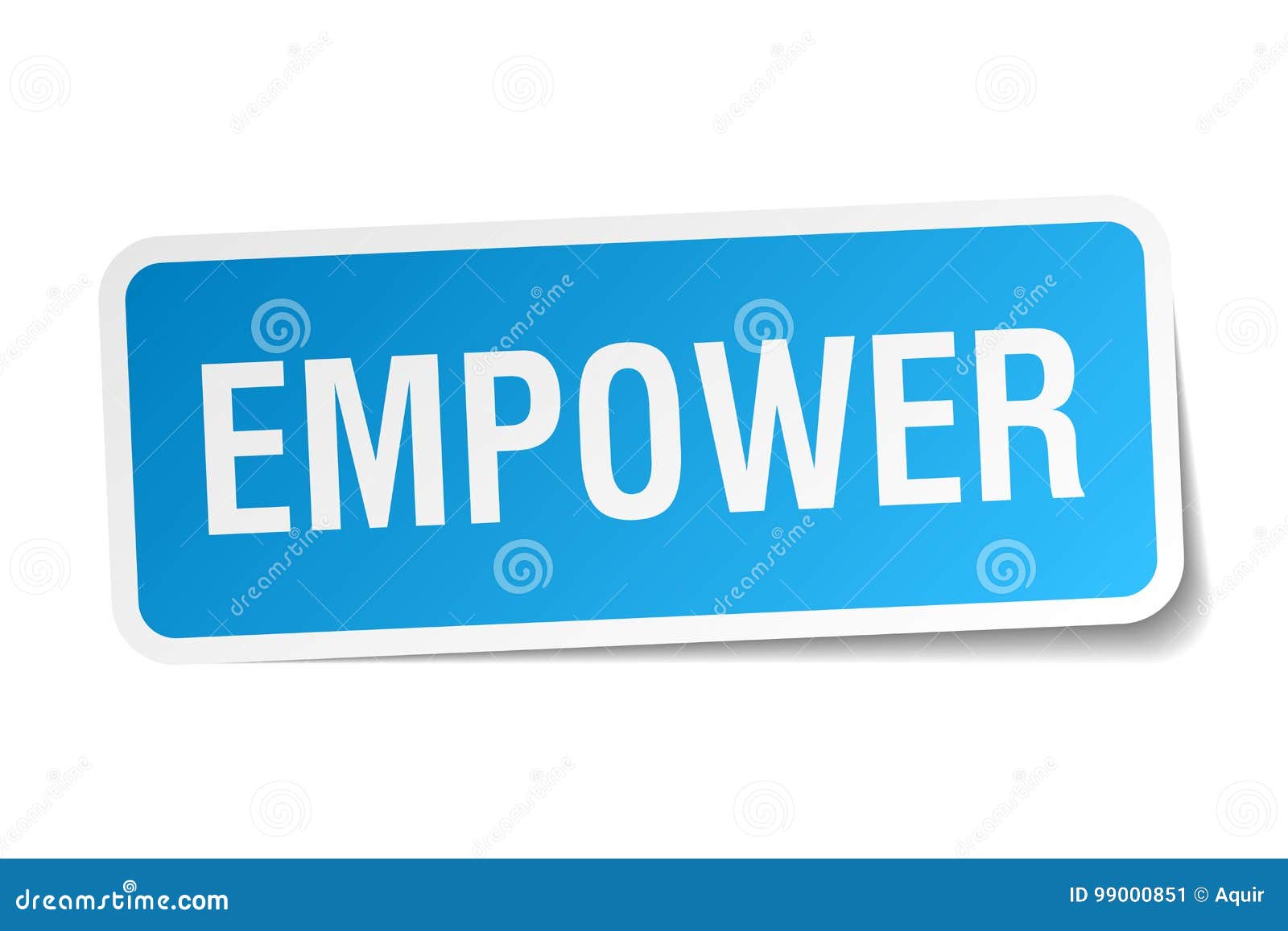 Empower sticker stock vector. Illustration of paper, blue - 99000851