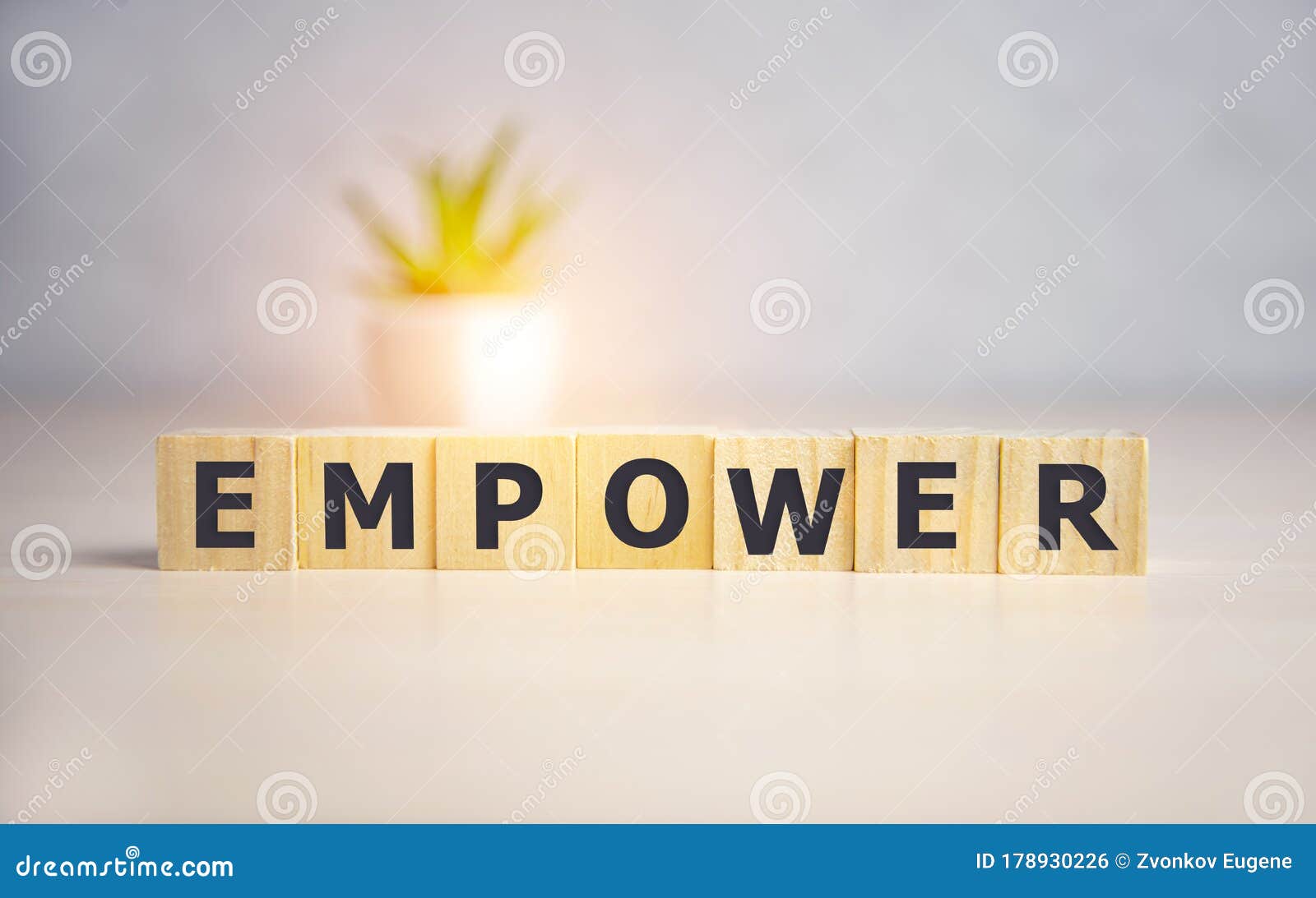 Empower Word Written on Wood Block, Text Concept Stock Photo - Image of ...