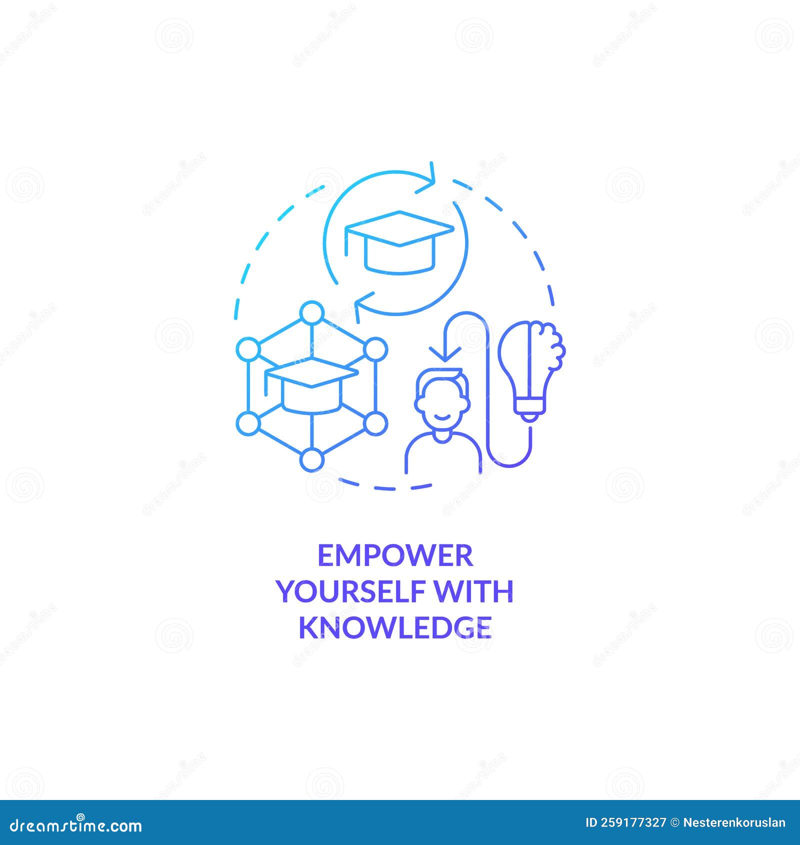 Empower Yourself with Knowledge Blue Gradient Concept Icon Stock Vector ...