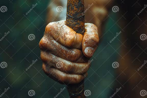 Empowered Grip: the Human Hand Elevates an Arrow of Stock Illustration ...