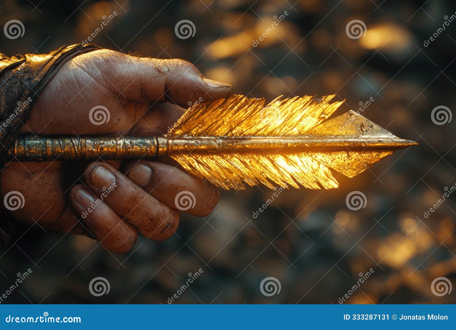 Empowered Grip: the Human Hand Elevates an Arrow of Stock Illustration ...