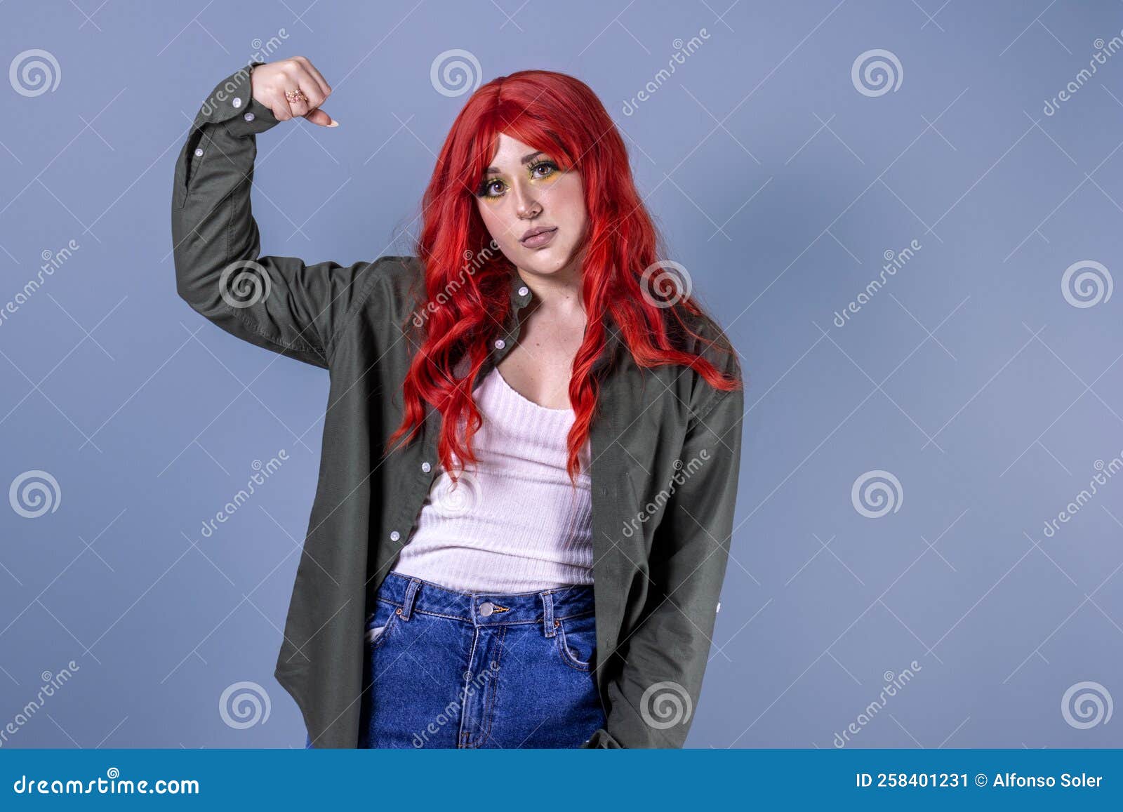 Empowered Non-binary Woman. No To Discrimination Stock Image - Image of ...