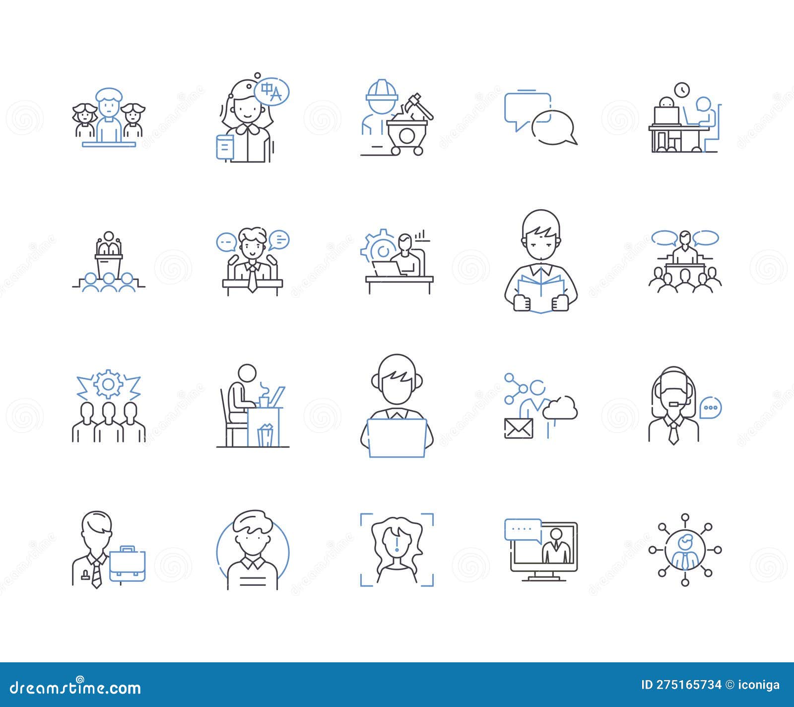 Empoyee Work Outline Icons Collection. Employee, Work, Labor, Task ...