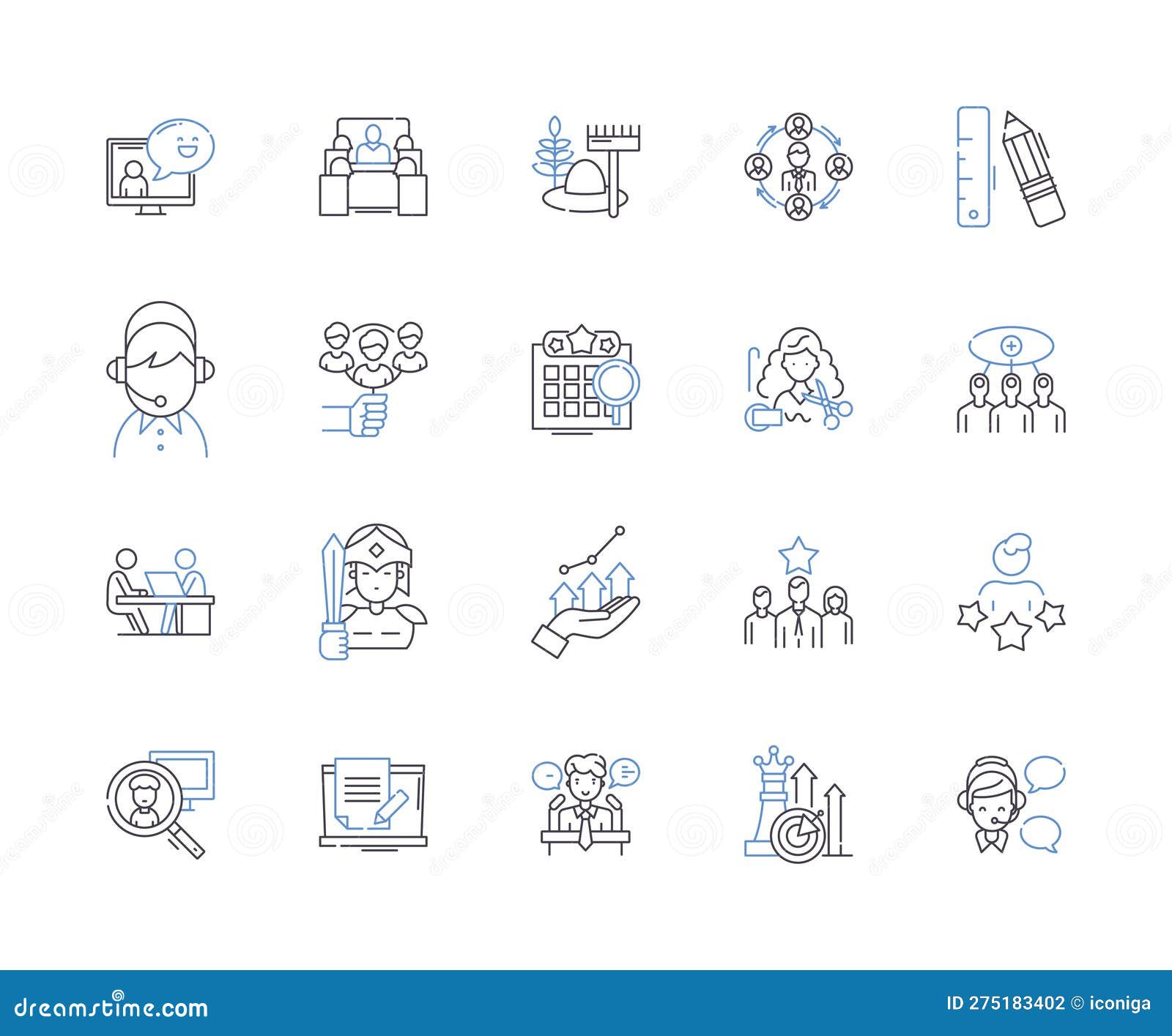 Empoyee Work Outline Icons Collection. Employee, Work, Labor, Task ...