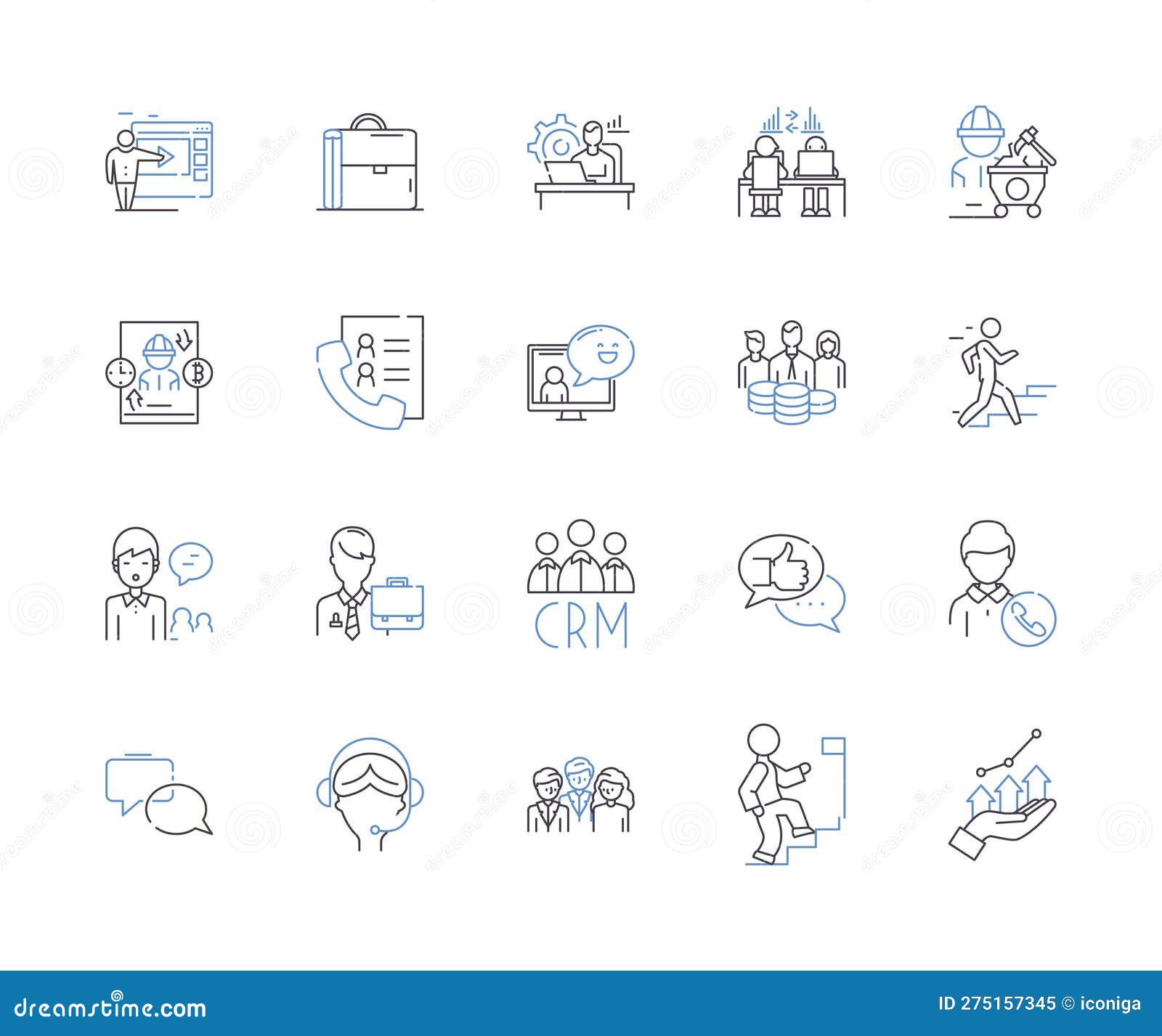 Empoyee Workflow Outline Icons Collection Employee Workflow