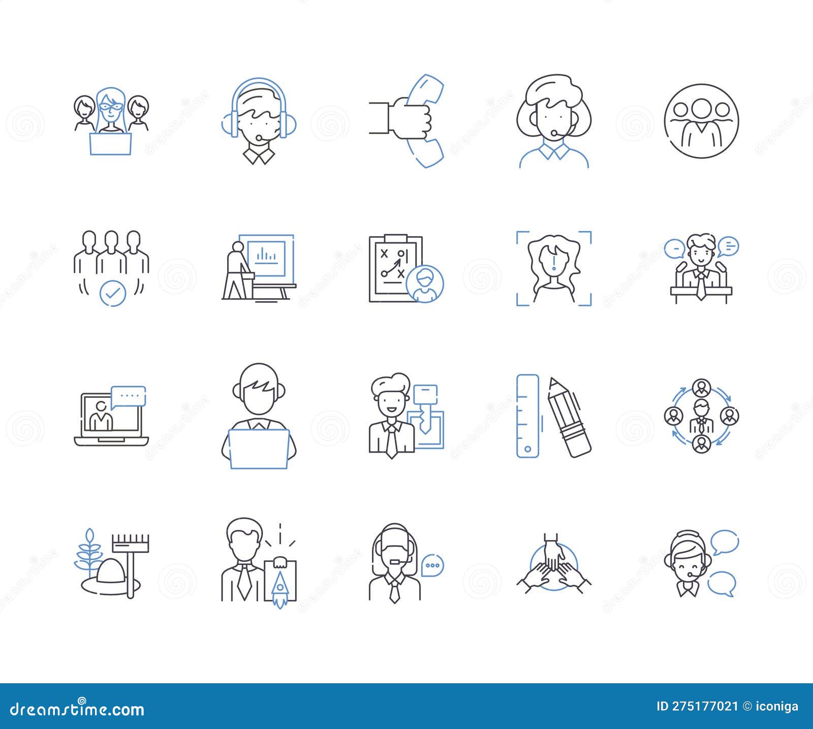Empoyee Workflow Outline Icons Collection Employee Workflow