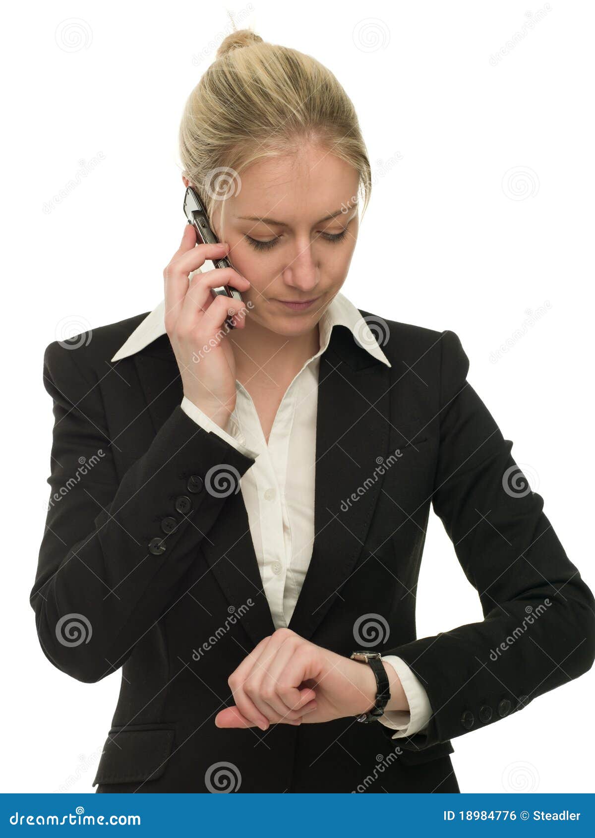 Empresaria Impaciente Que Controla Su Reloj Foto de archivo - Imagen de ...