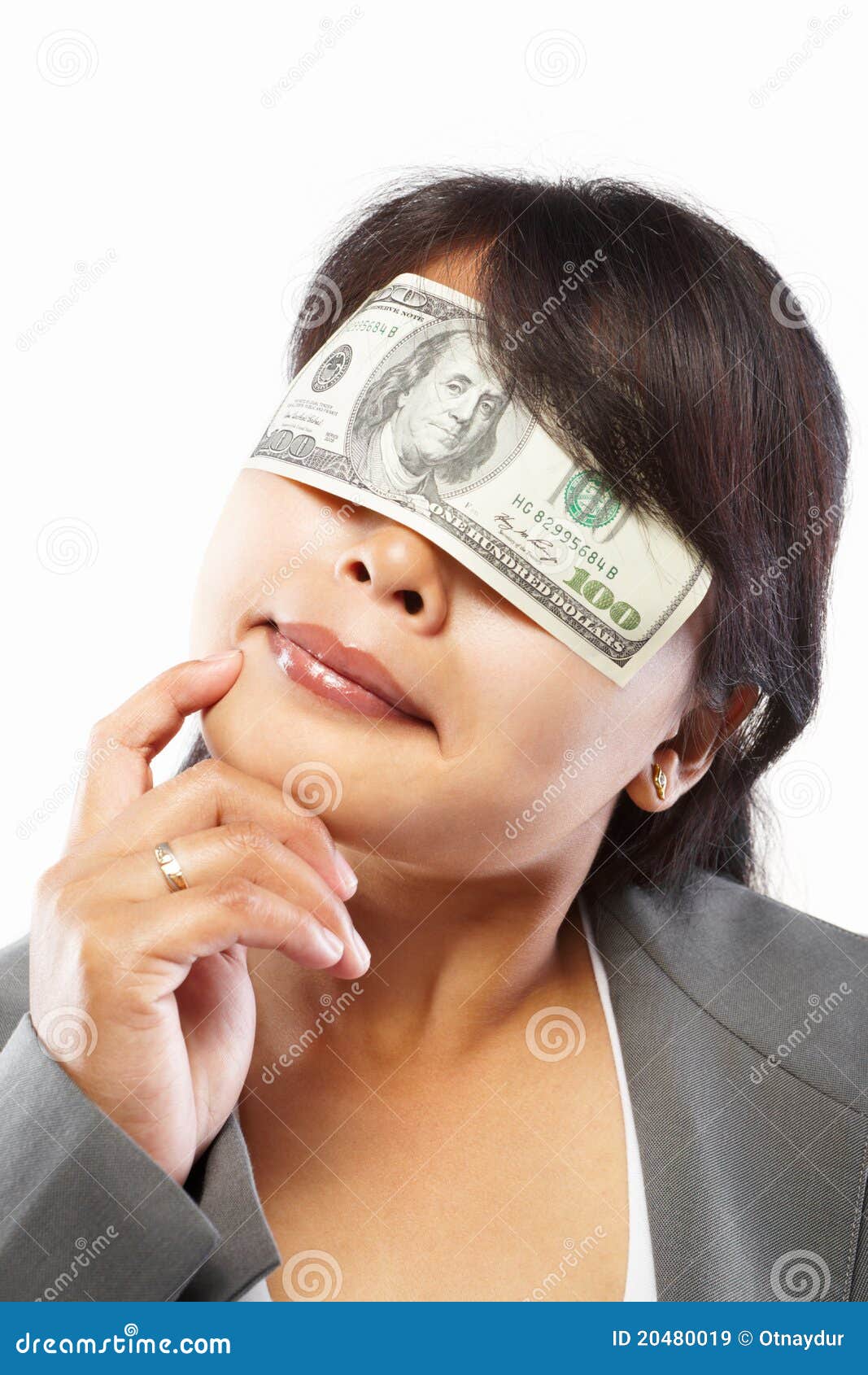 Empresaria Que Es Cegada Con El Dinero Imagen de archivo - Imagen de ...