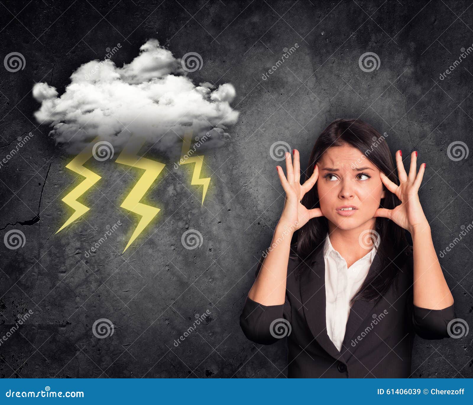 Empresaria Subrayada Con La Nube Imagen de archivo - Imagen de ...