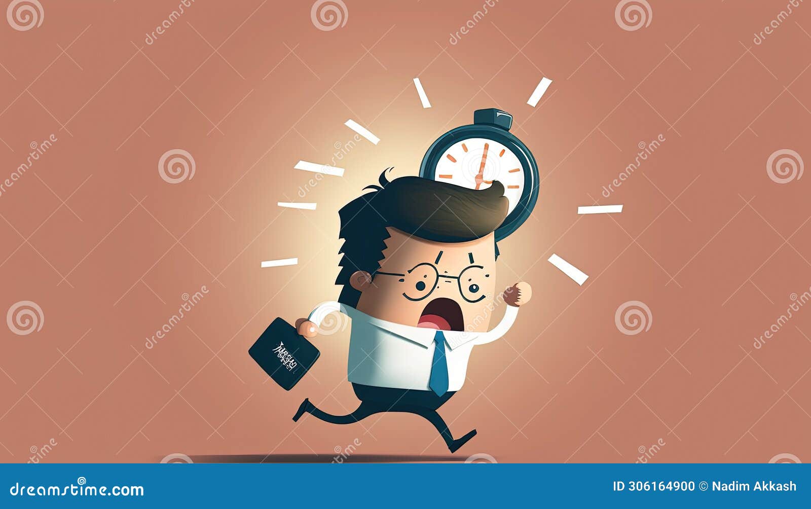 Empresario Apurar a Kawaii Personaje De Caricatura Iluminado Por ... Empresario Apurar a Kawaii Personaje De Caricatura Iluminado Por ...