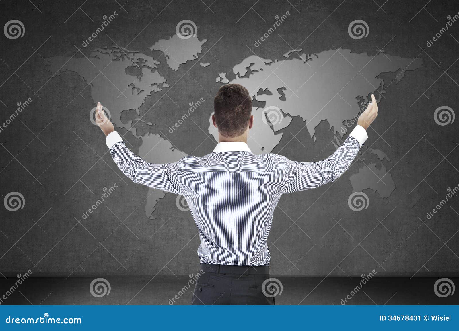 Empresario Mirando Al Mundo Stock de ilustración - Ilustración de ...