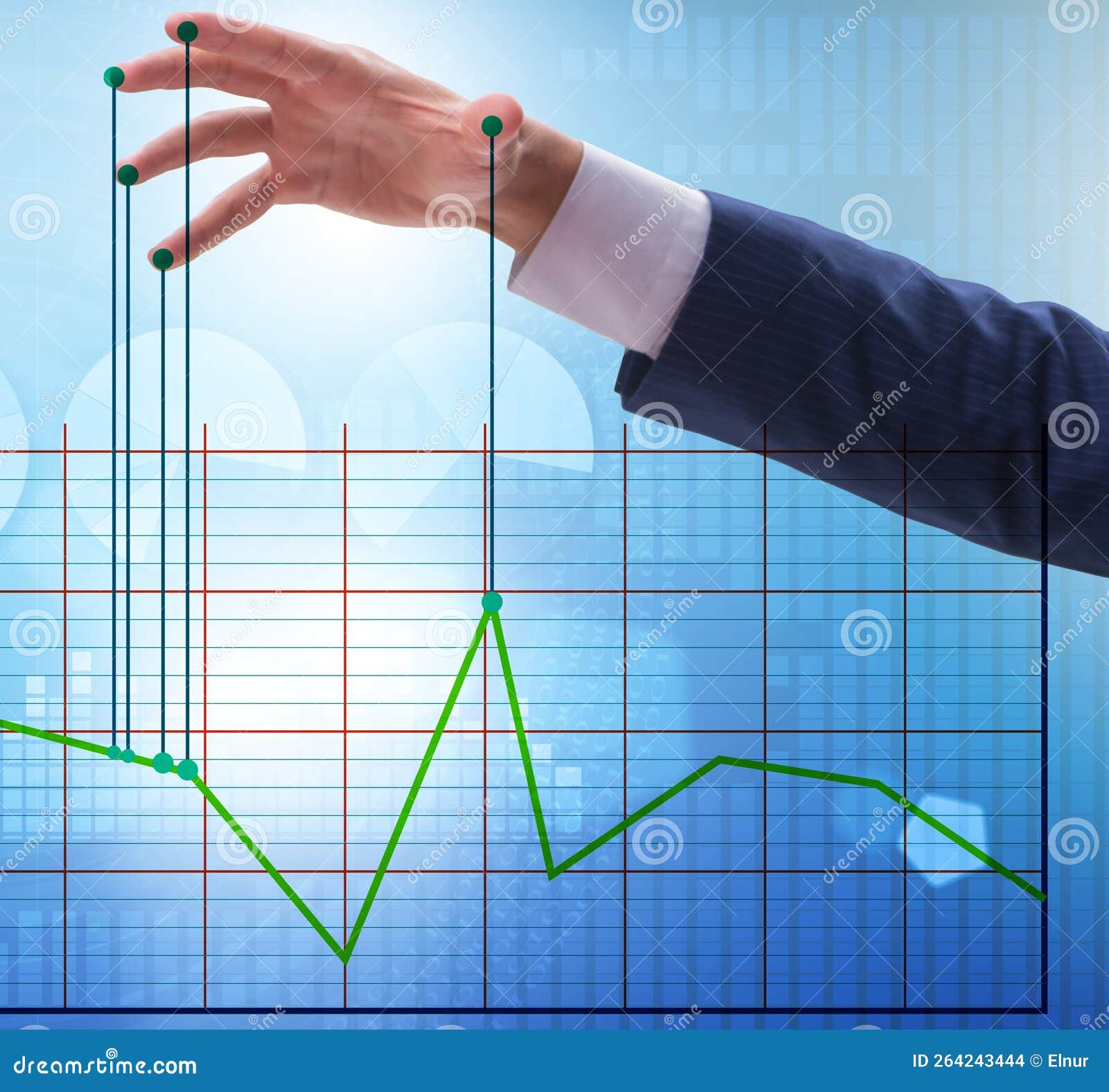 Empresario Que Controla El Mercado Con Cadenas Foto de archivo - Imagen ...