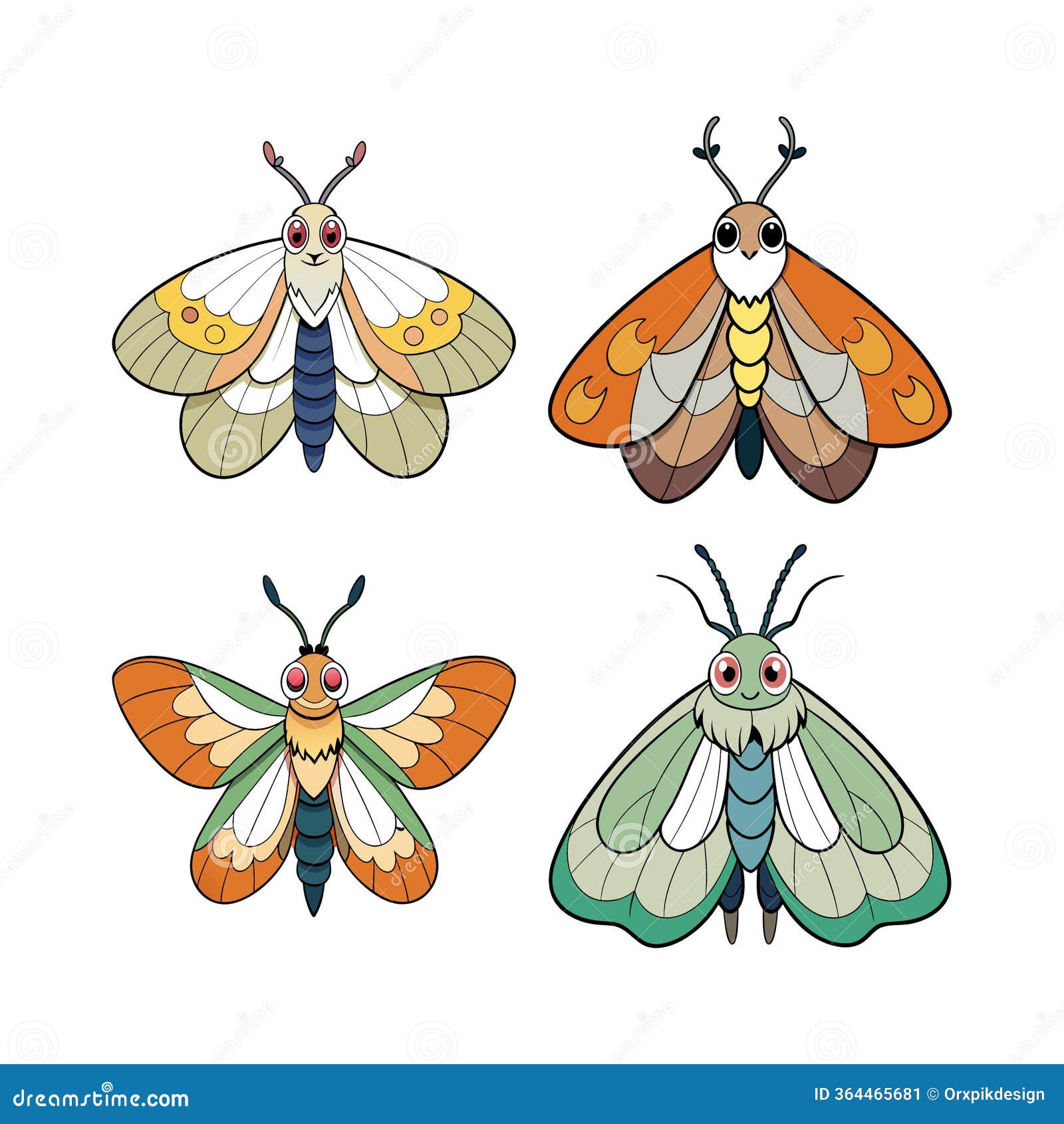 Empress Moth Coloring Page For Kids Vector Illustration | CartoonDealer ...