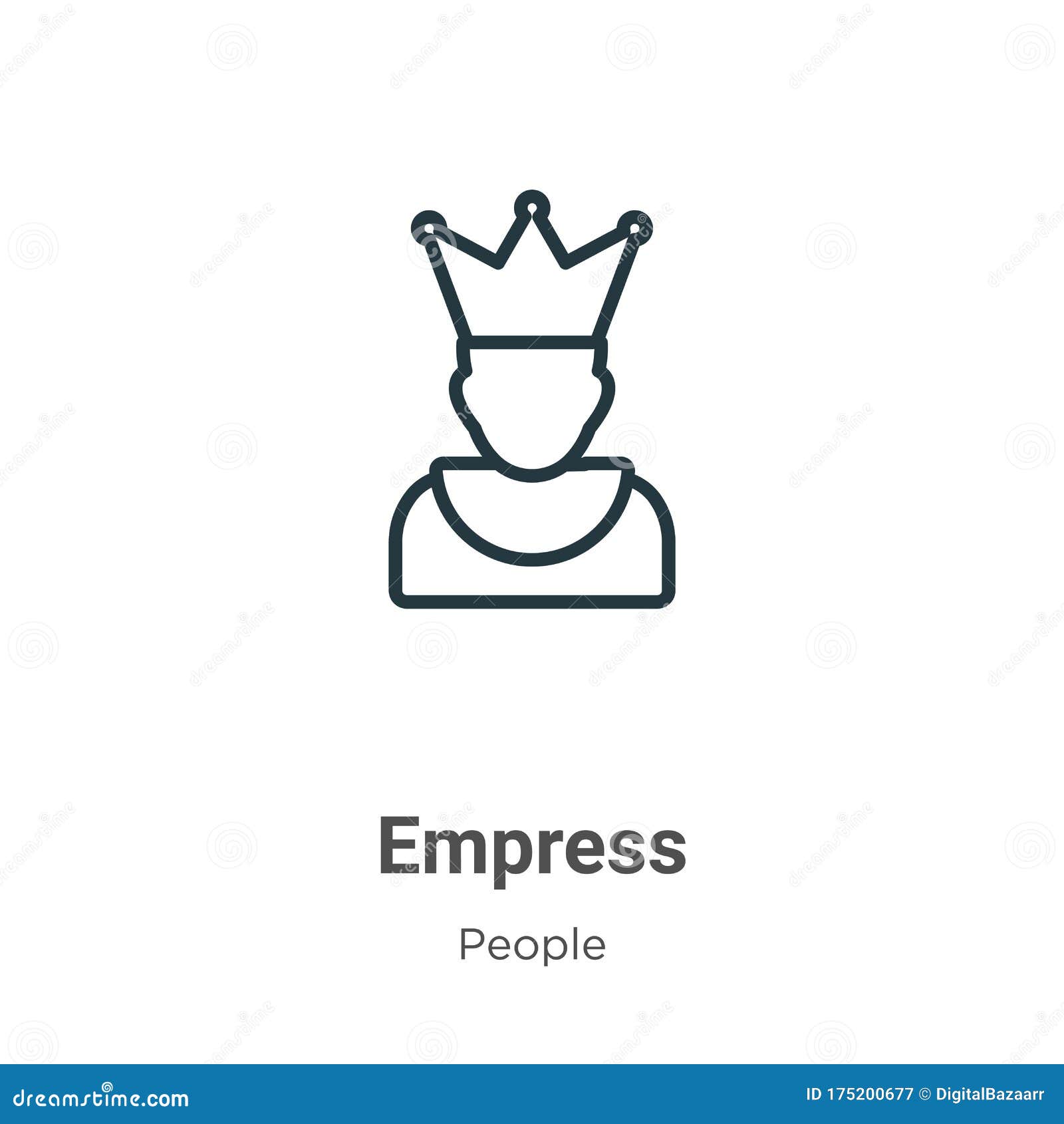 Empress Outline Vector Icon Thin Line Black Empress Icon Flat Vector