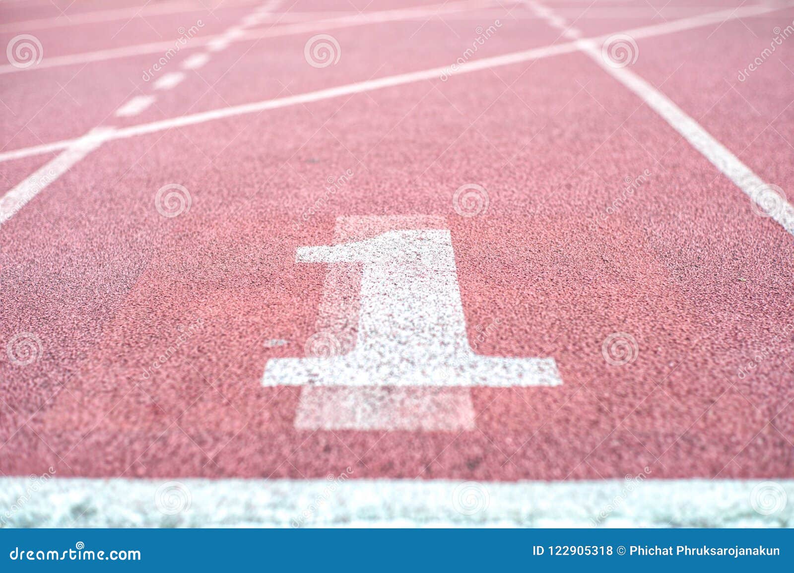 Starting Point of Racing Track in the Stadium Stock Photo - Image of ...
