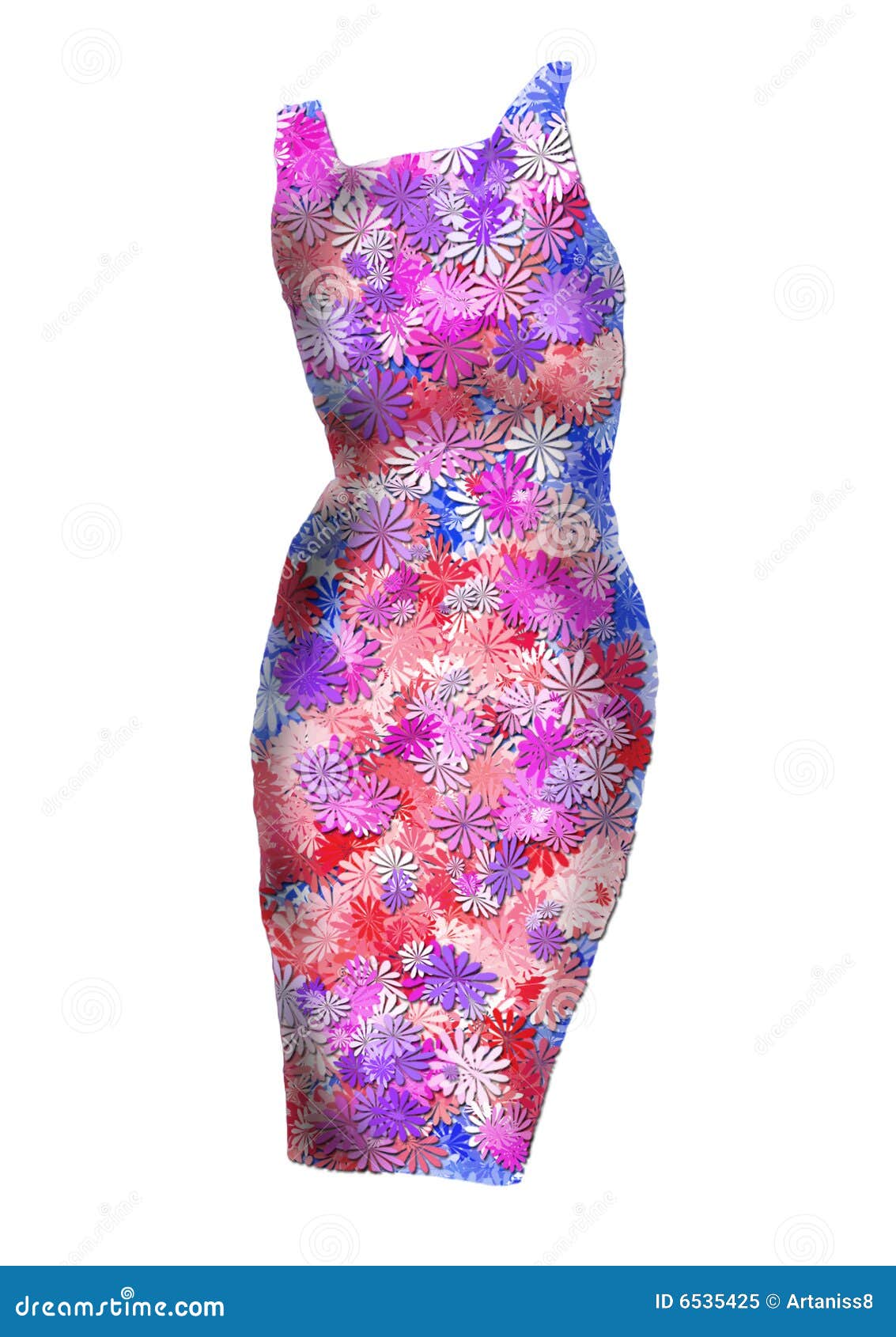 Empty 3d dress stock illustration. Illustration of flower - 6535425