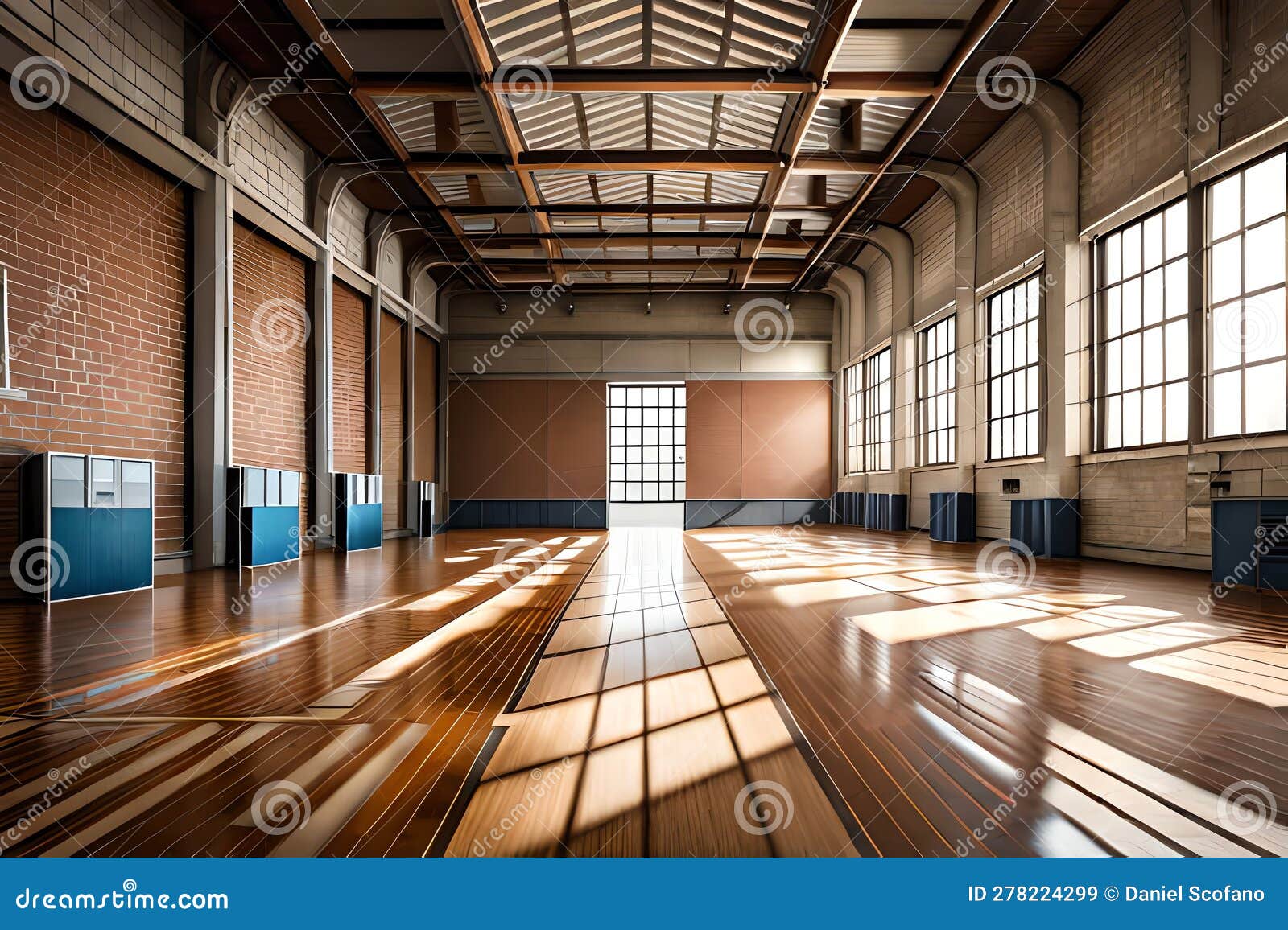 Empty Abandoned Rusty School Gym Background. Technology Stock ...