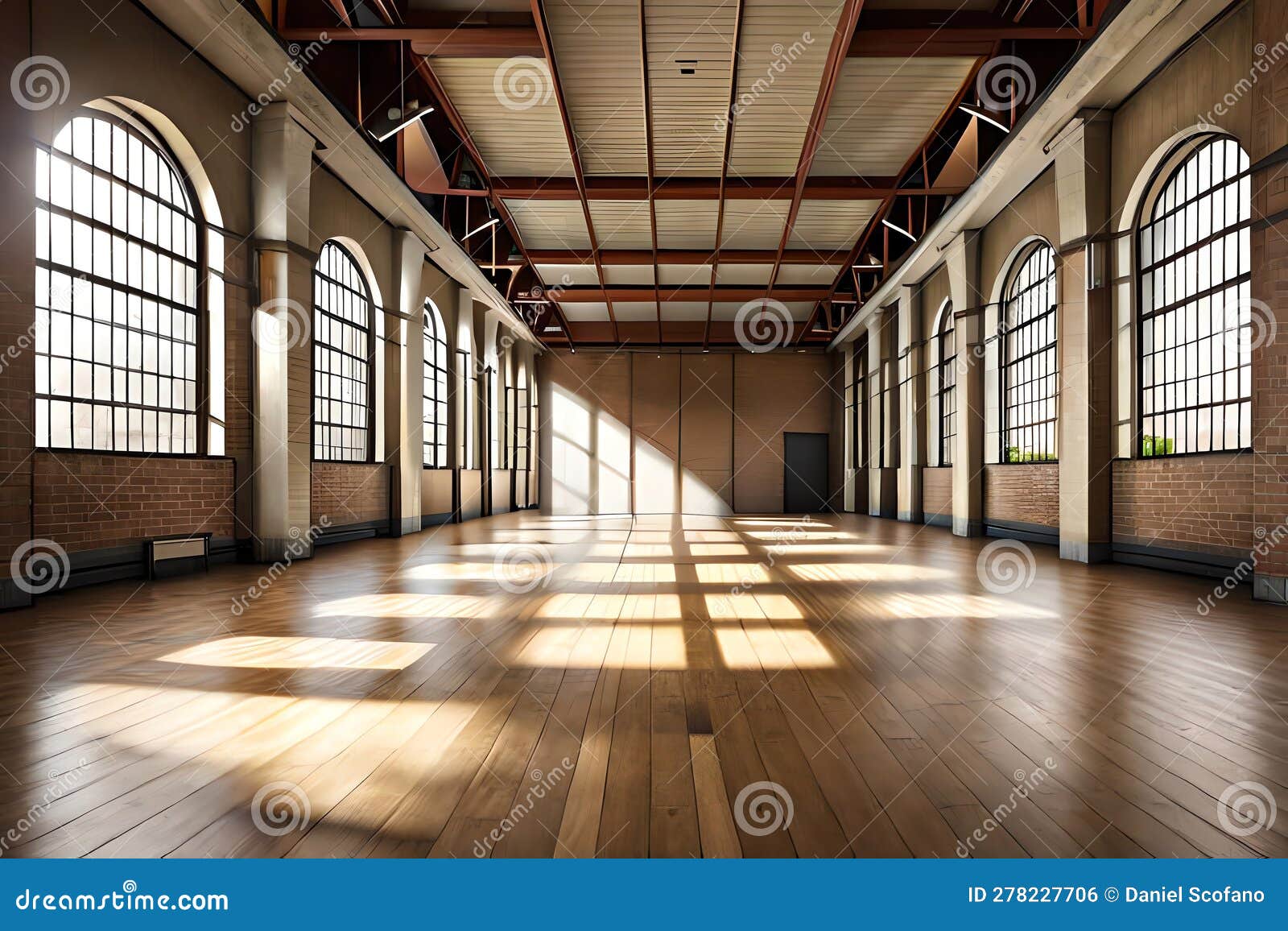 Empty Abandoned Rusty School Gym Background. Technology Stock ...