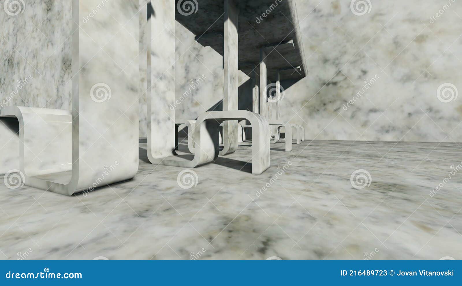 Empty Abstract Marble Room Interior Stock Illustration - Illustration ...