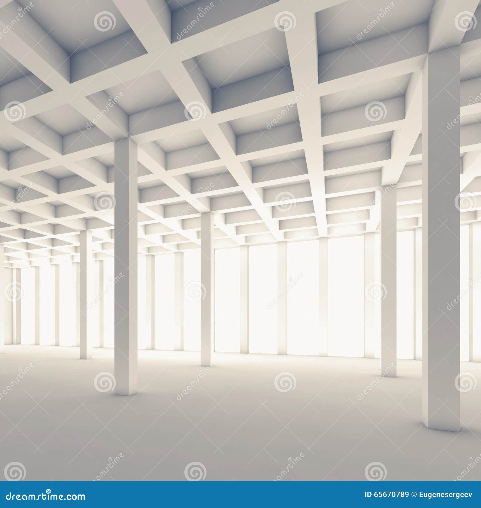 Empty Abstract Room, Square 3d Illustration Stock Illustration ...