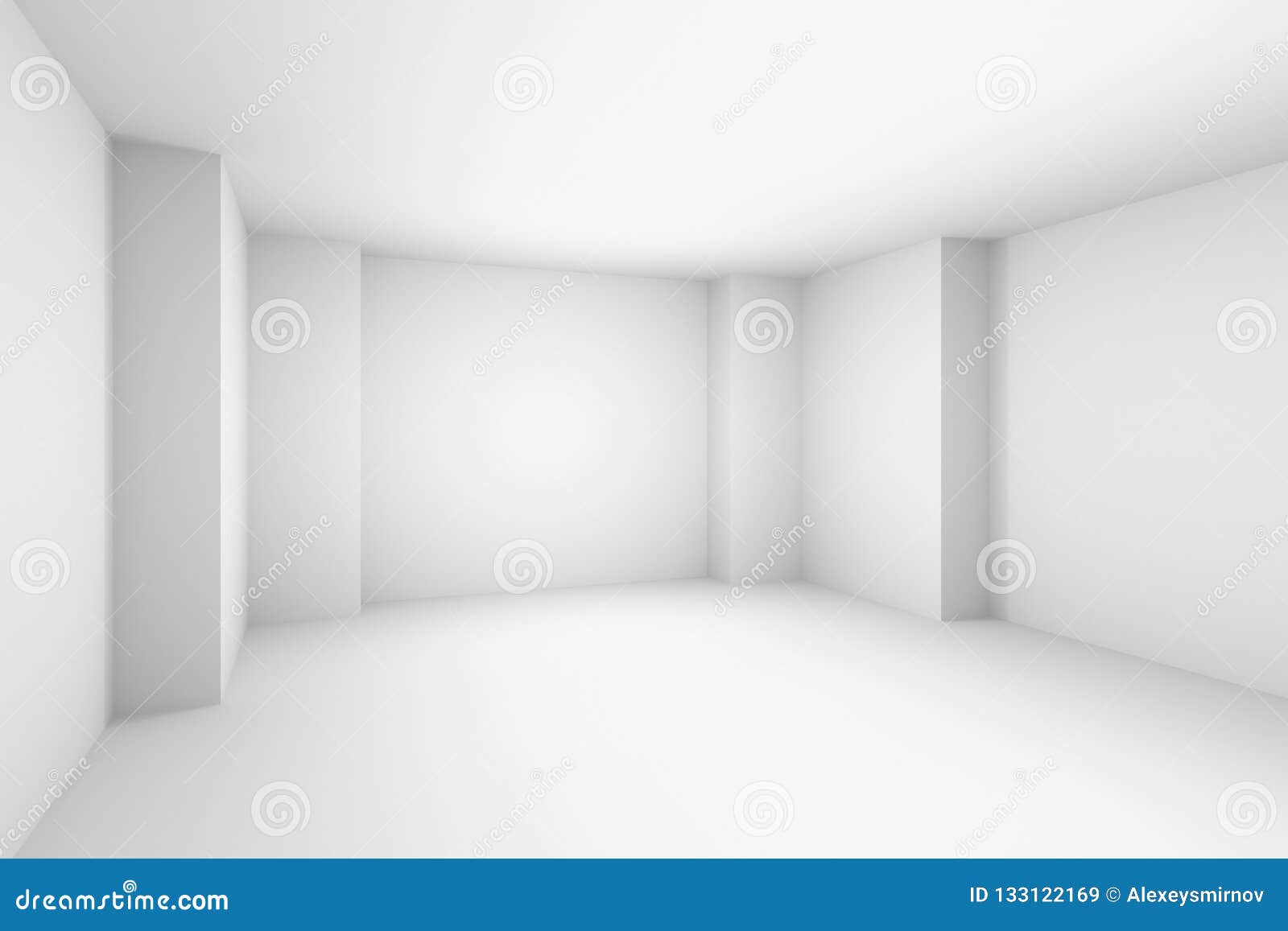 Empty Abstract White Room, Simple Illustration Stock Illustration ...