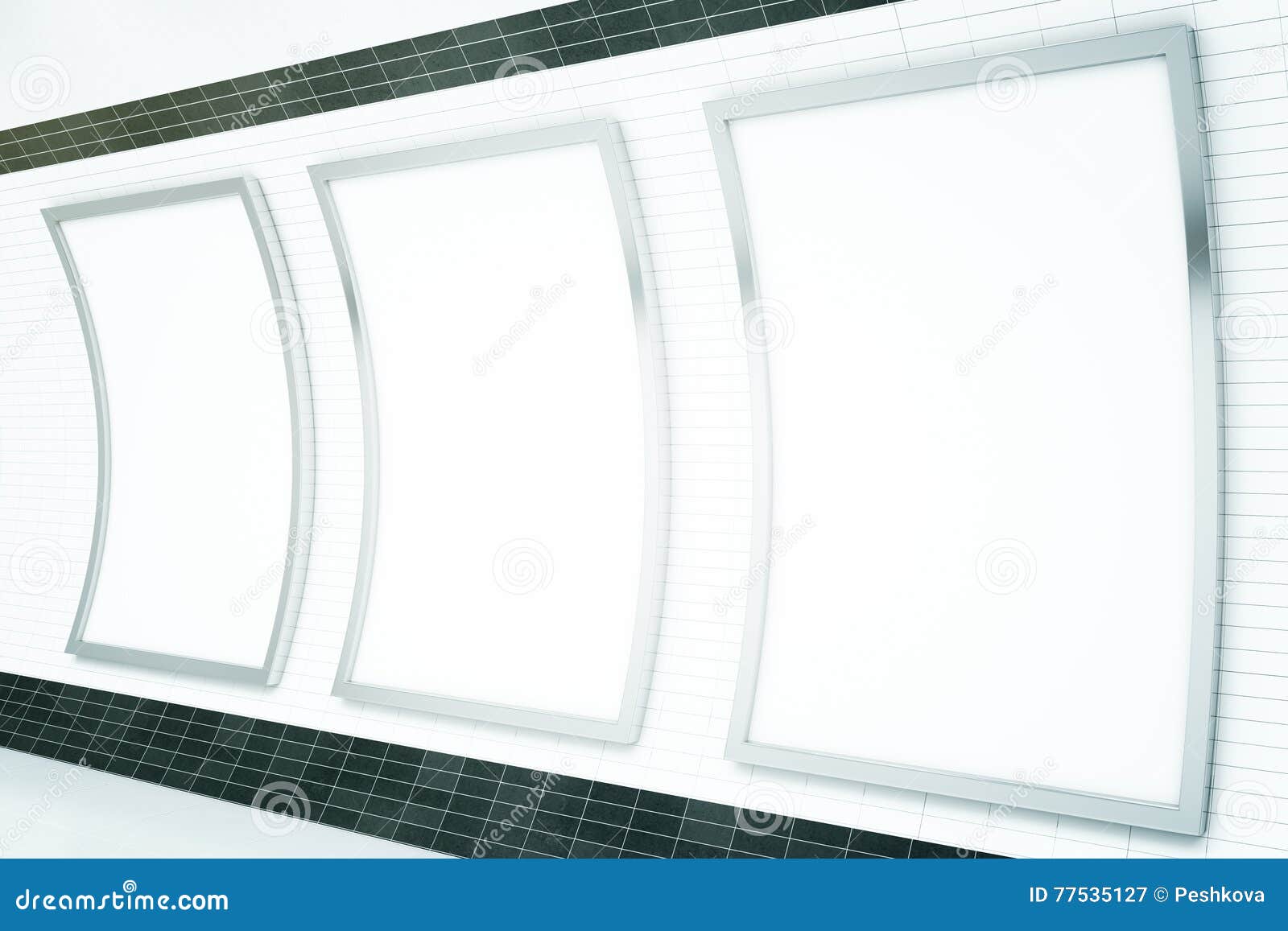 Empty ad posters sideview stock illustration. Illustration of board ...