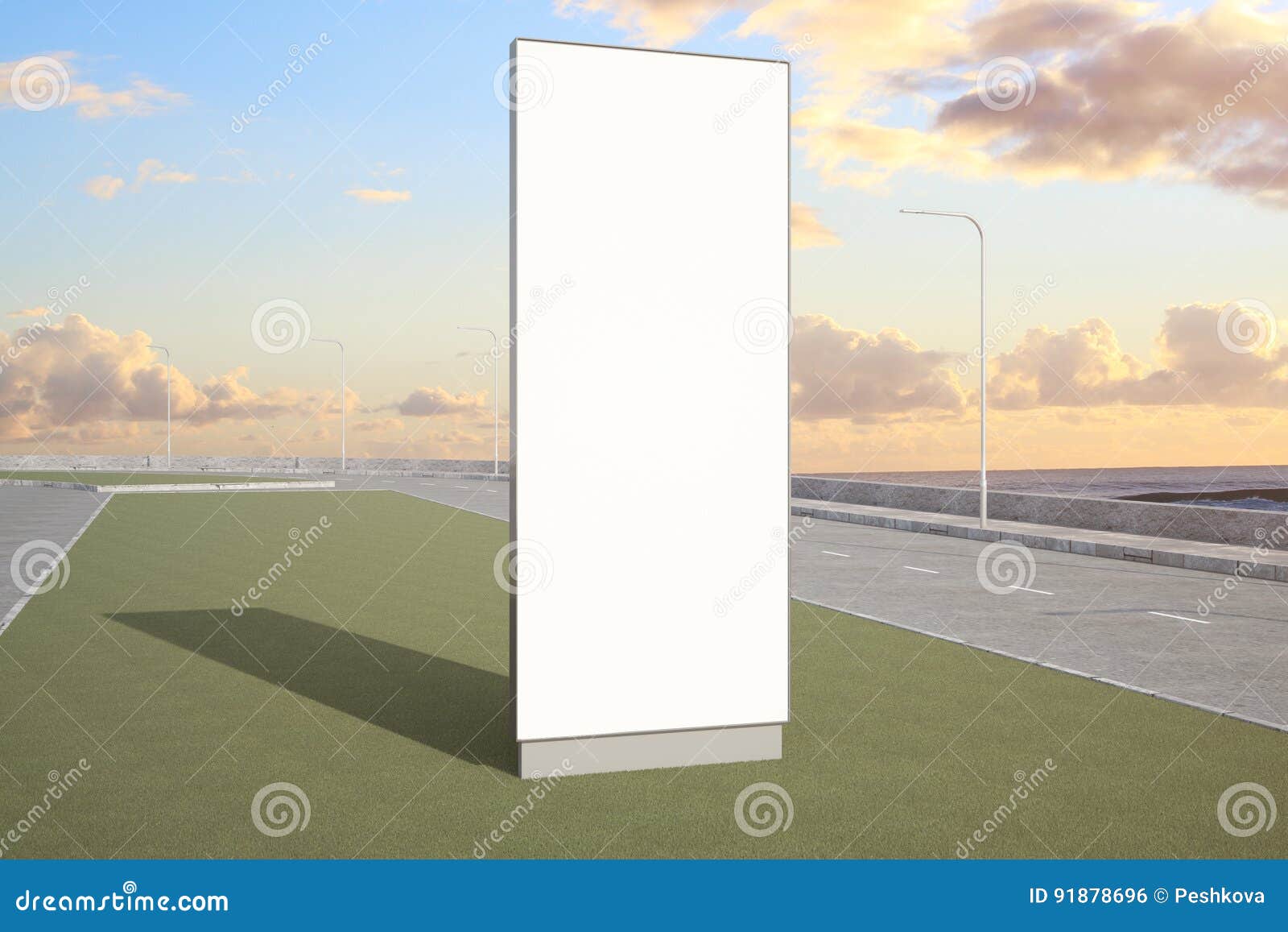 Empty ad stand side stock illustration. Illustration of board - 91878696