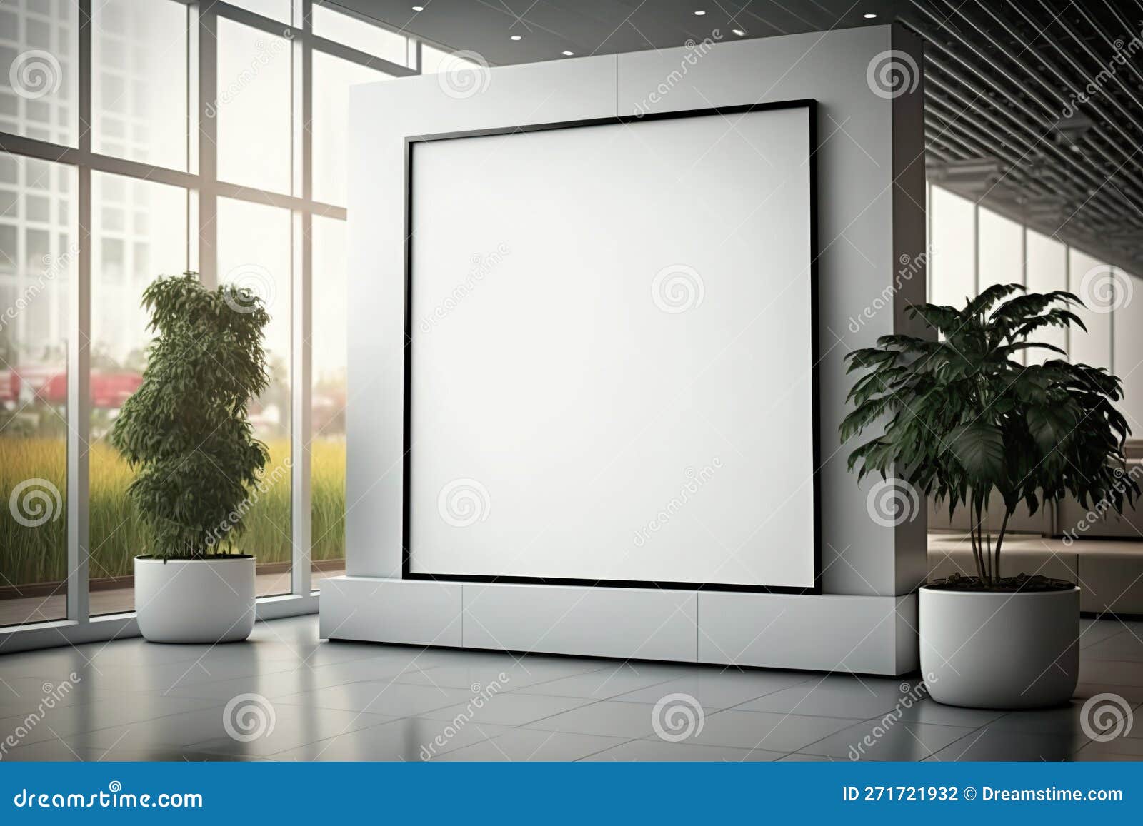 Empty Advertising Billboard Frame on Wall in Office, Created with ...