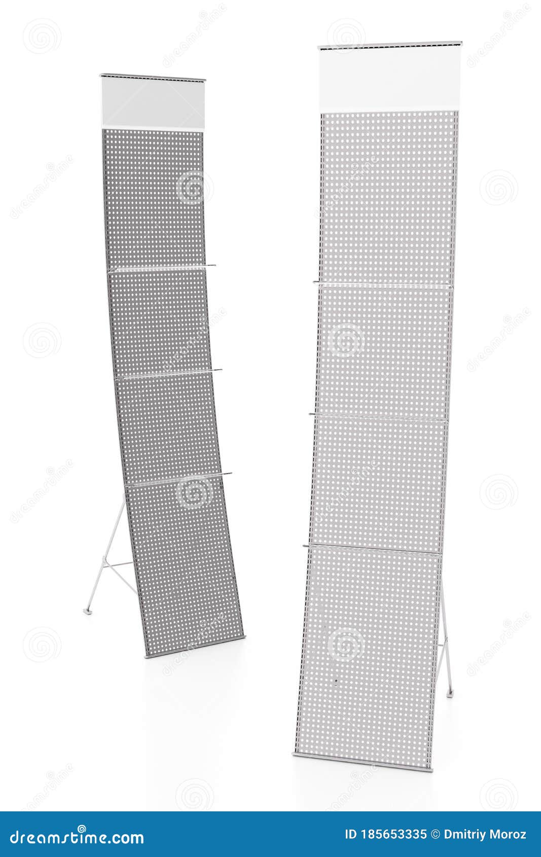 Empty Advertising Stand with Shelves Stock Illustration - Illustration ...
