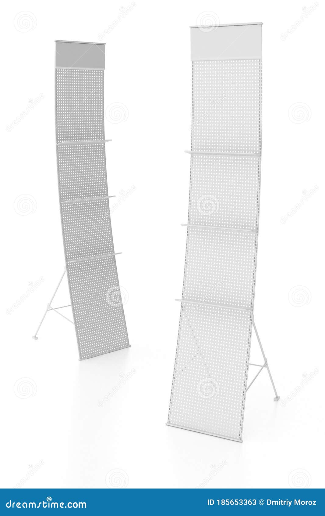 Empty Advertising Stand with Shelves Stock Illustration - Illustration ...