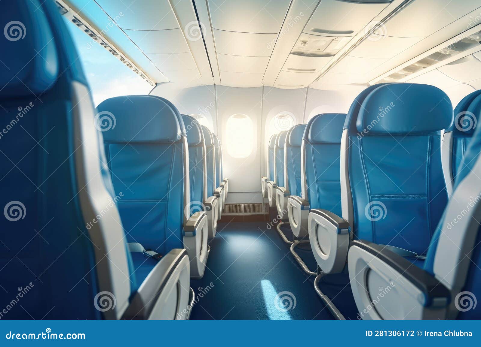 Empty Air Plane Seats. Airplane Interior Stock Illustration ...