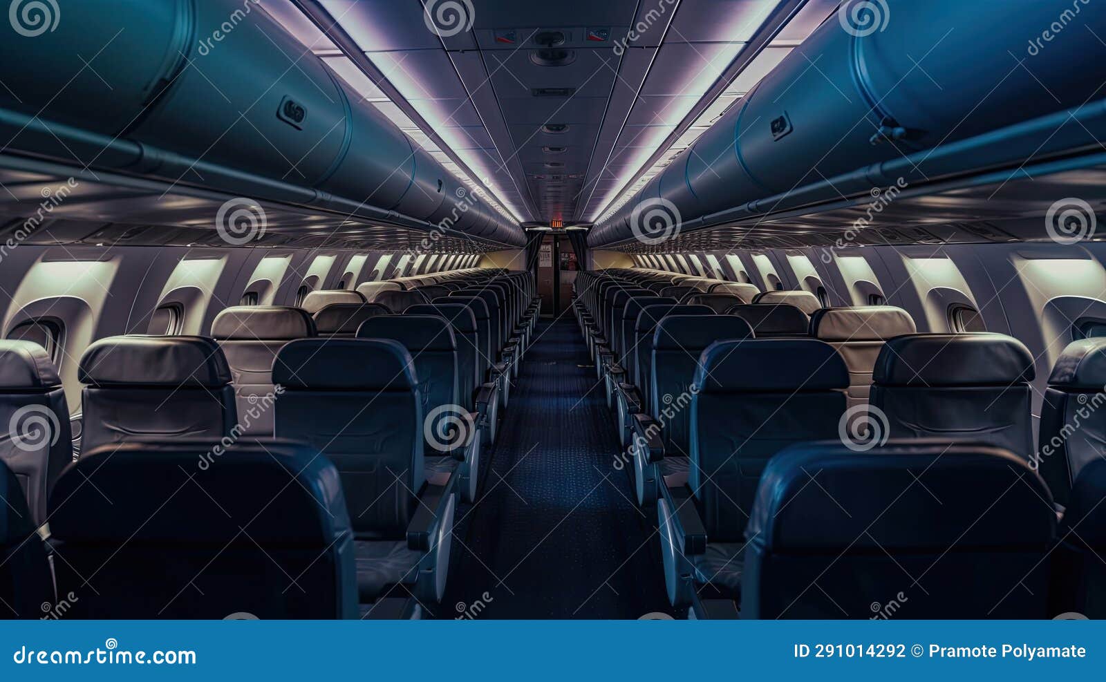 Empty Aircraft Seats. Interior of Passenger Plane Stock Illustration ...