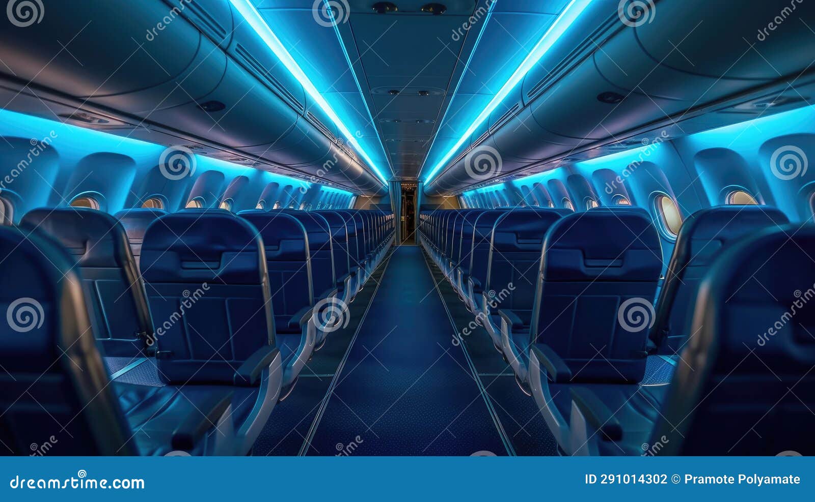 Empty Aircraft Seats. Interior of Passenger Plane Stock Illustration ...