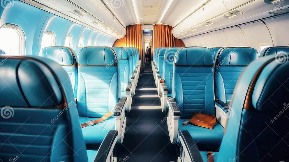 Empty Airplane Interior Aircraft . Generative AI Stock Illustration ...