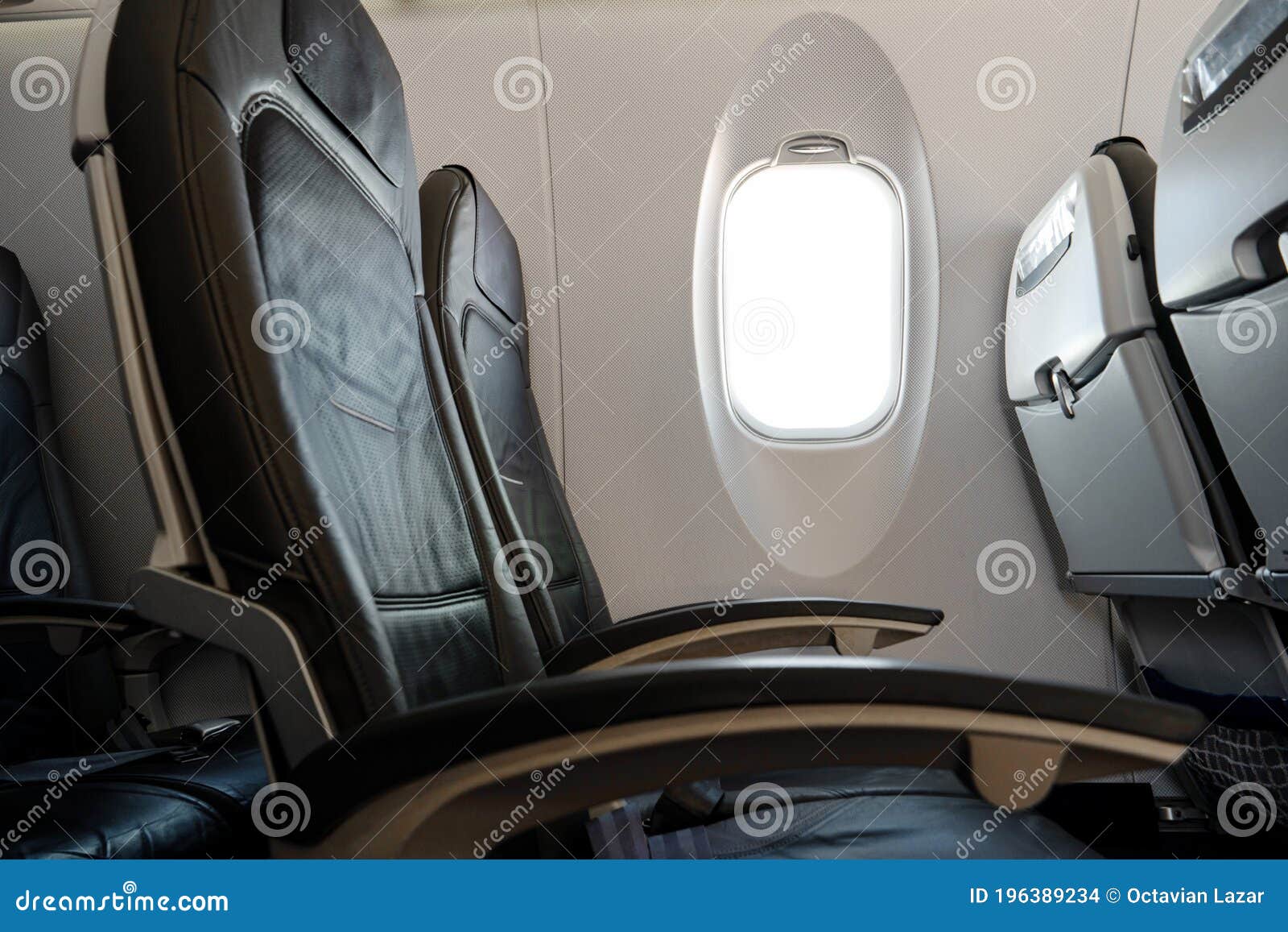 Empty Airplane Seats in Second Class on an International Flight during ...