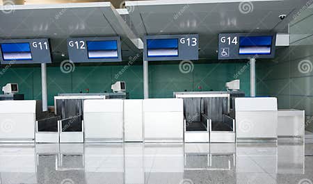 Empty airport check-in stock image. Image of interior - 17927345