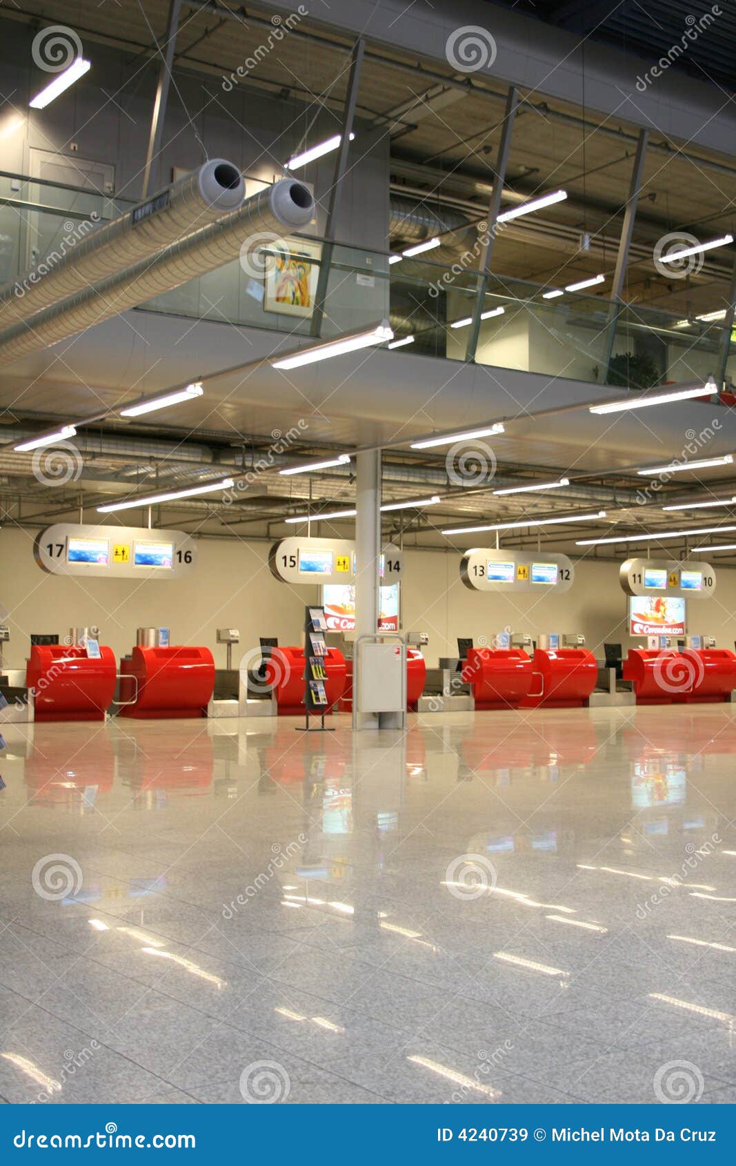 Empty Airport Terminal Lounge With Airplane On Background. Modern ...
