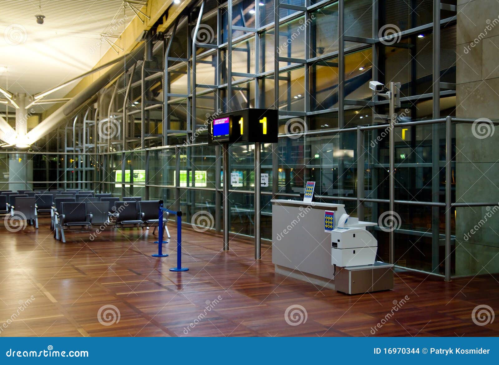 Empty airport terminal stock photo. Image of architecture - 16970344